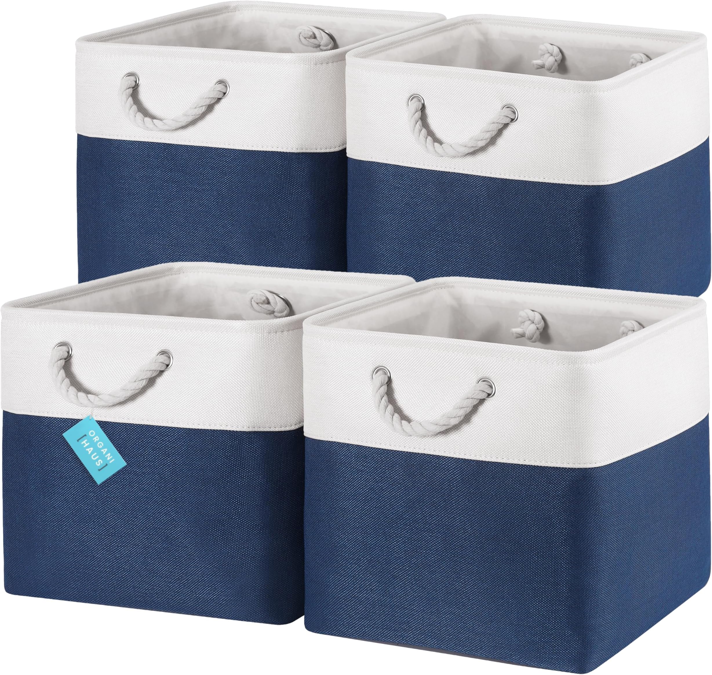 Amazon.com - OrganiHaus 13x13 Cube Storage Bins Set of 4, Fabric Cube ...