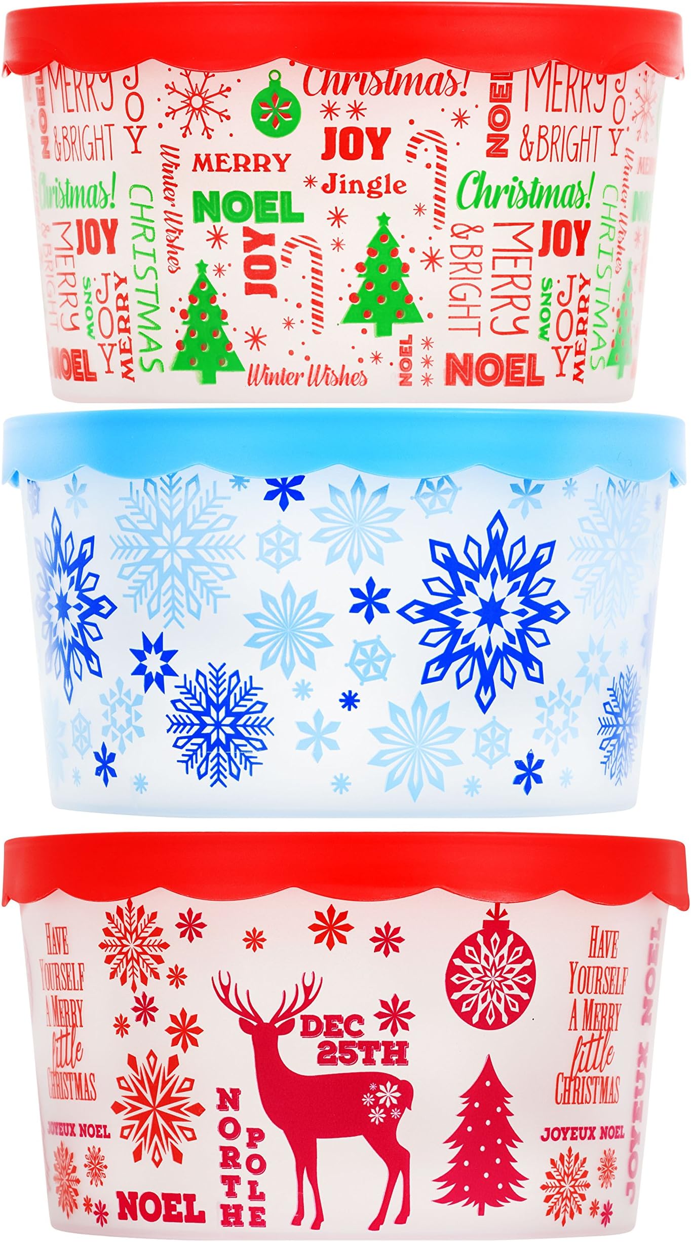 Amazon.com: Christmas Food Containers with Lids For Holiday Baked Goods ...