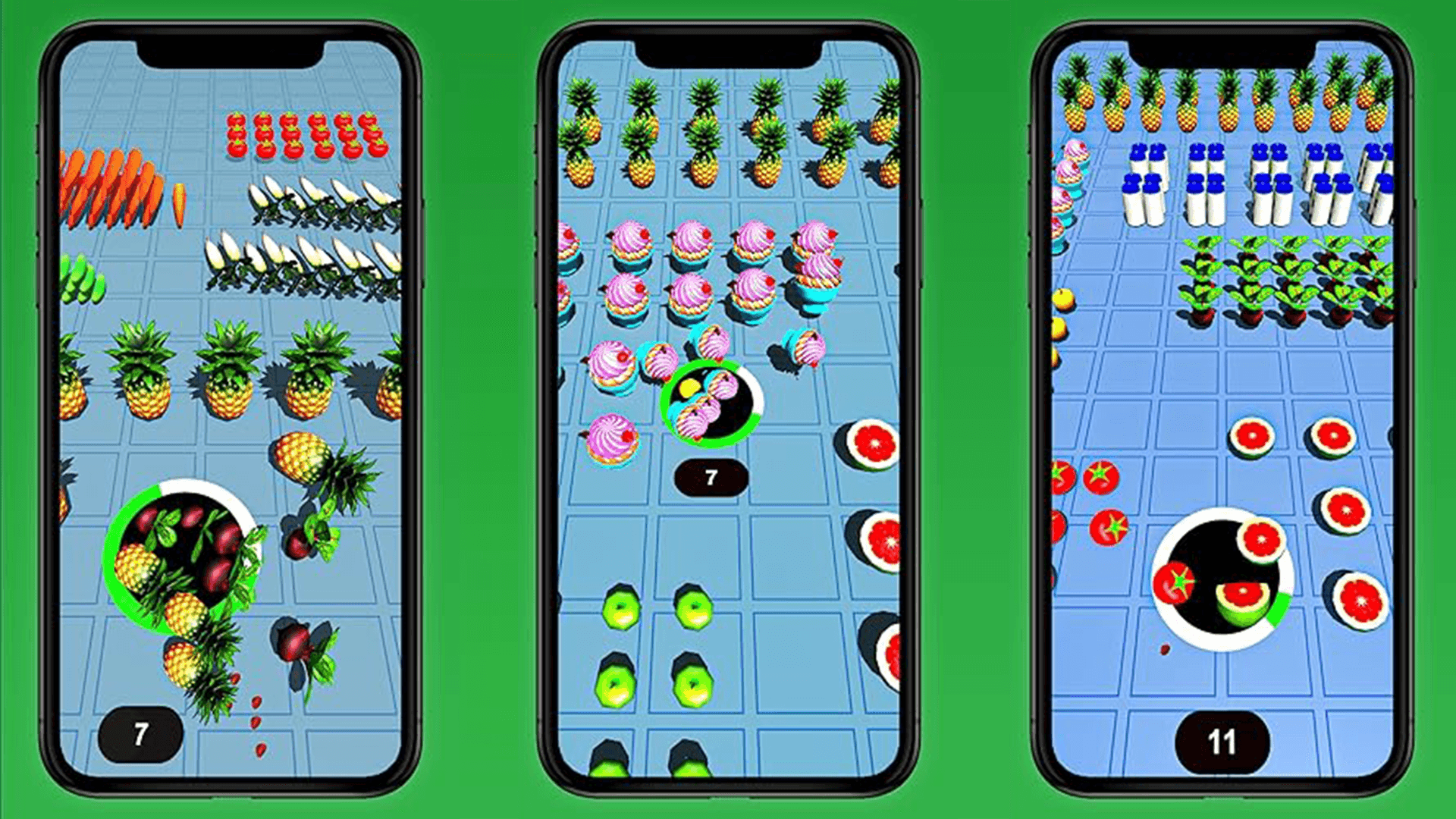 Hole and Fill Up Rush: Black Hole Collect Master Food Sorting 3D - Hole ...