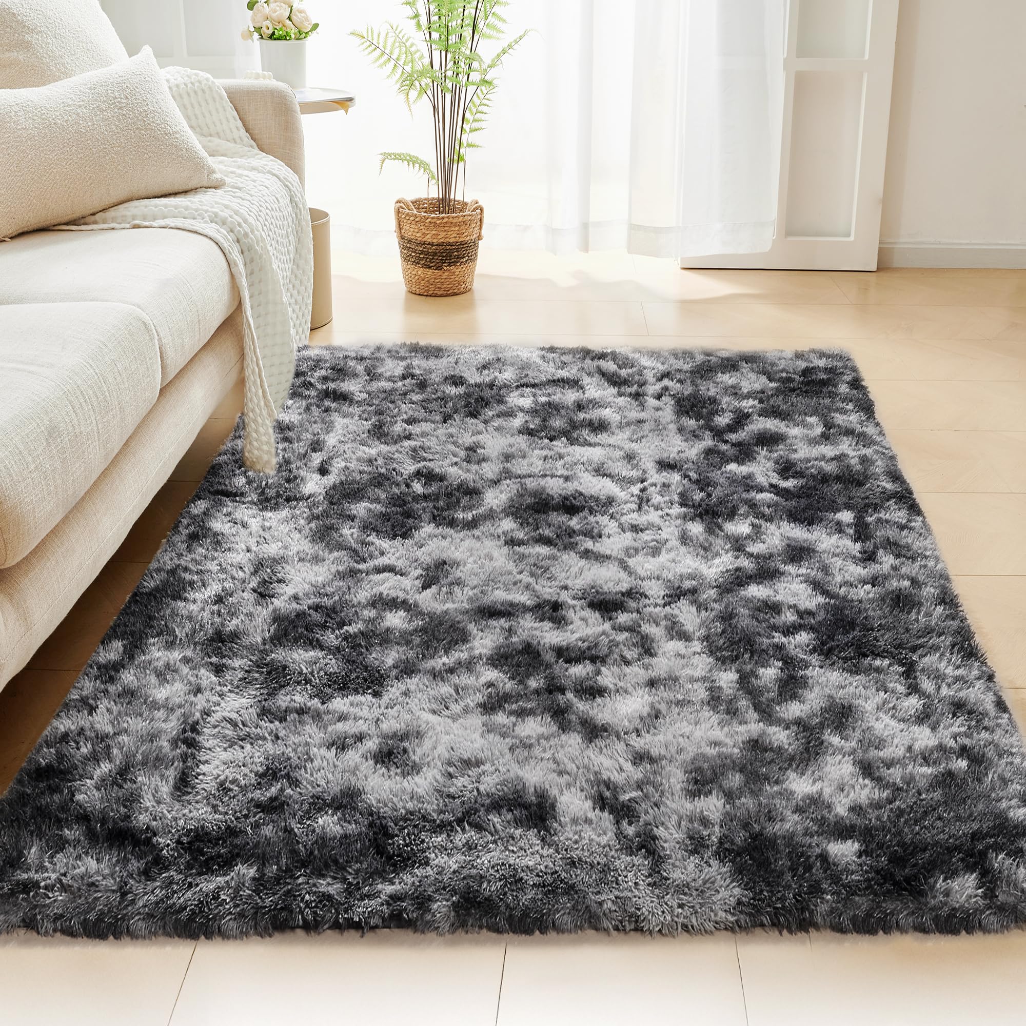 Deconovo Rugs Living Room Area Rugs PV Rugs Modern Super Soft Grey Rug ...