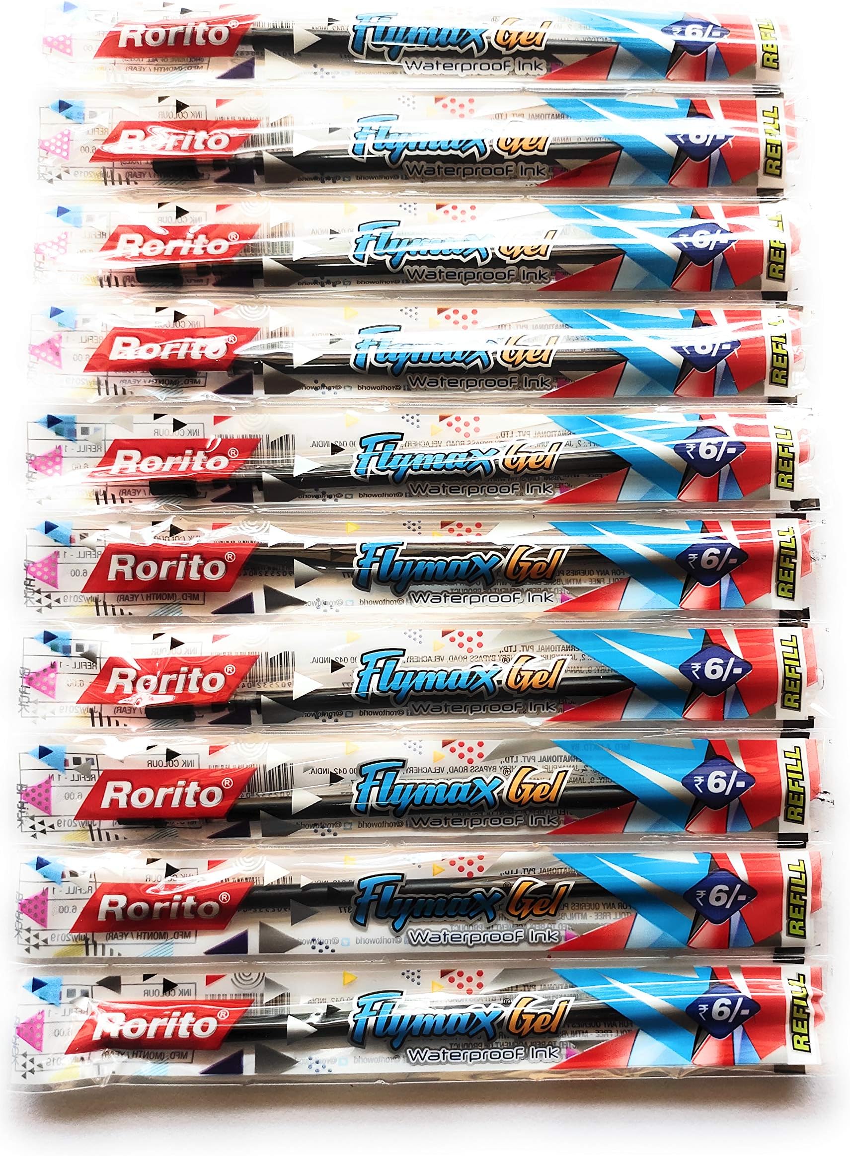 Rorito Flymax gel blue ink refills (pack of 50) : Amazon.in: Office ...