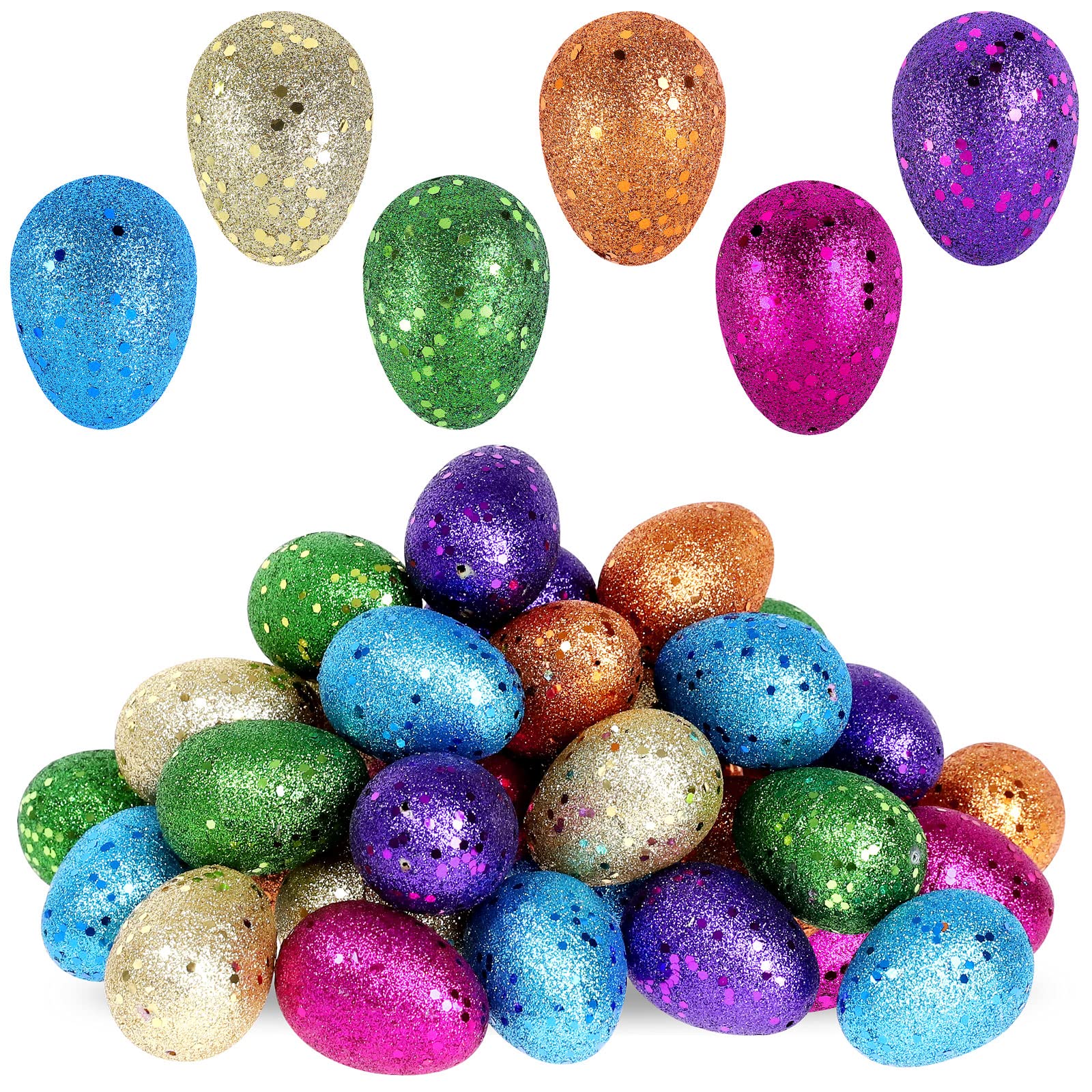 Buy ADXCO 24 Pieces Easter Fillable Eggs Assorted Colors Prefilled ...