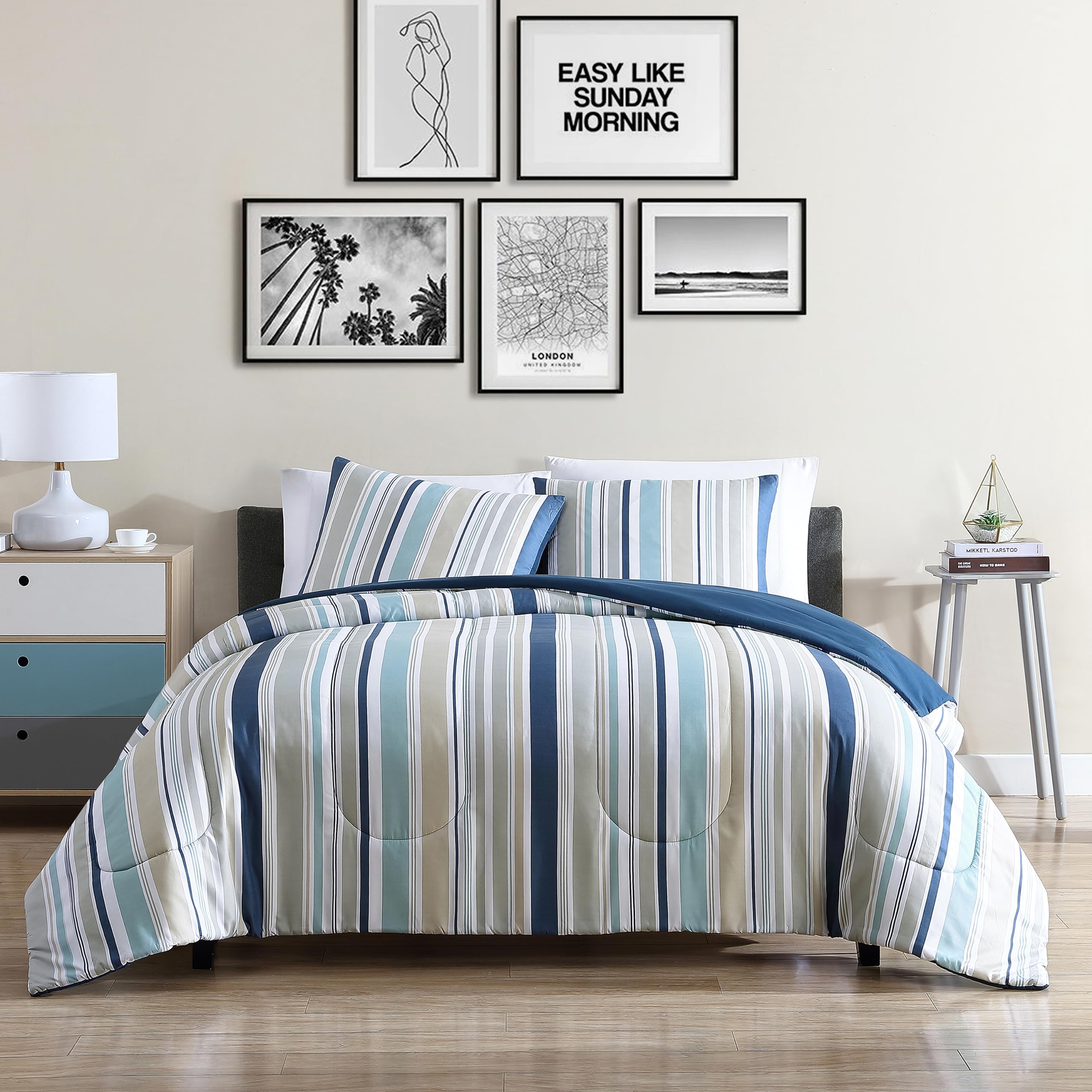 Amazon.com: 1888 Mills Full/Queen Comforter Set, 3 Pieces Reversible ...