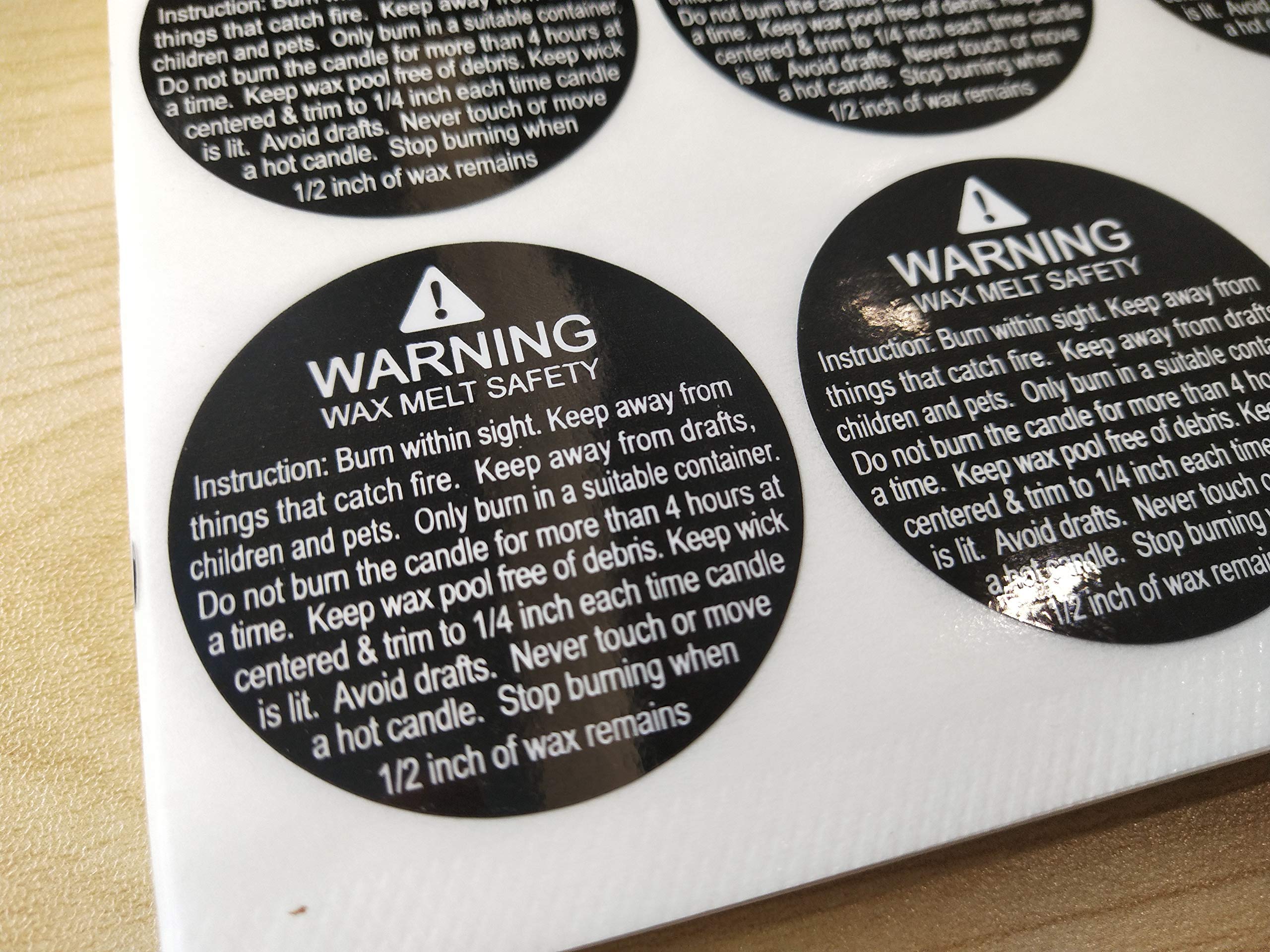Buy Candle Warning Stickers 1.57" Round Candle Jar Container Labels Wax ...