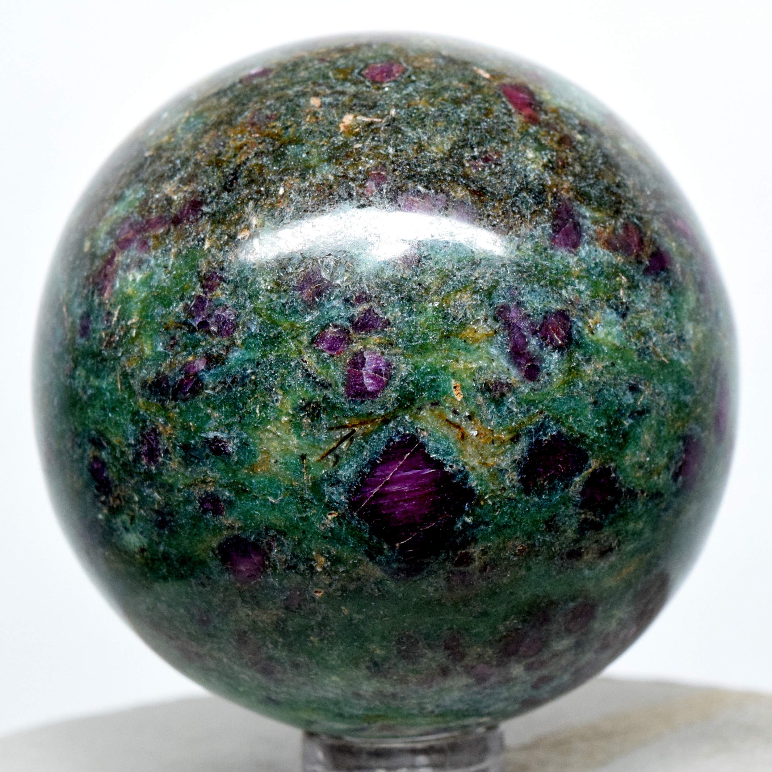 Buy 55mm Ruby in Fuchsite with Kyanite Sphere Natural Mineral Sparkling ...