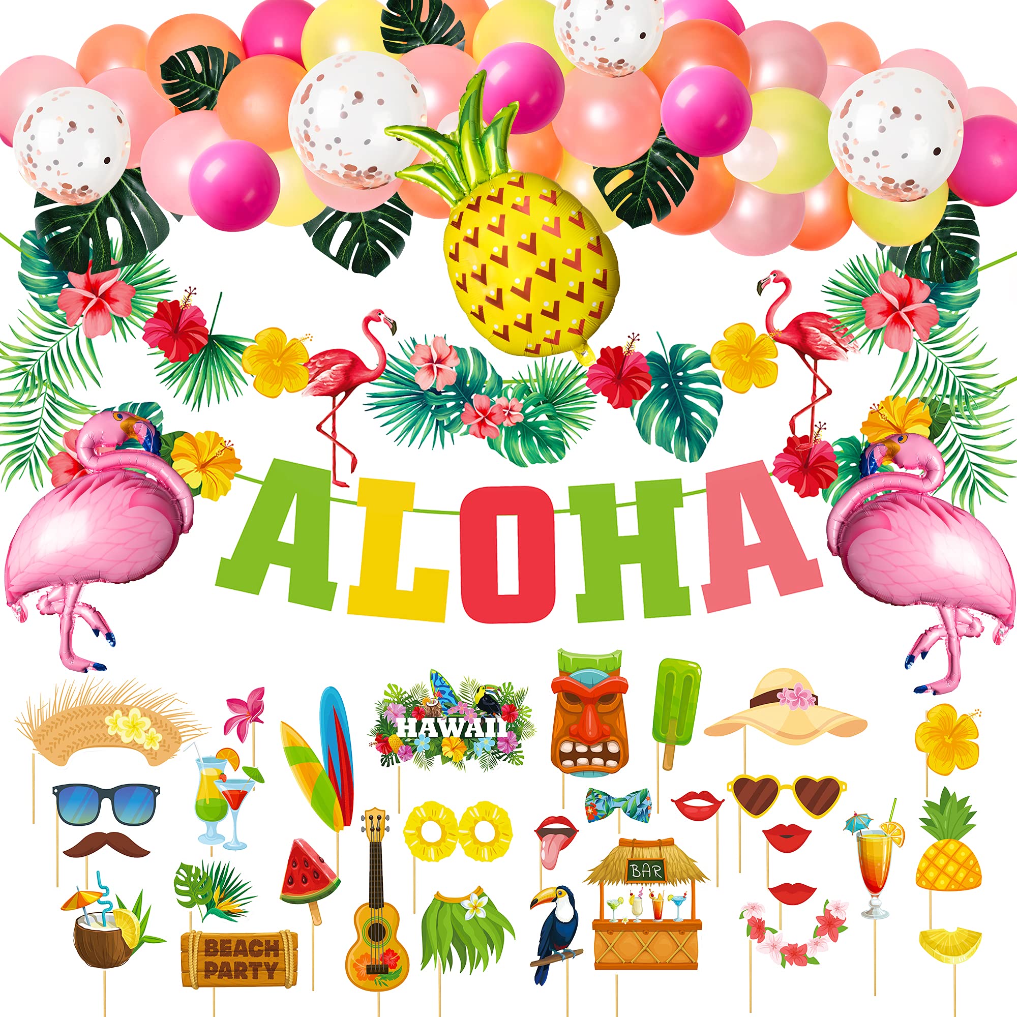 Buy Hawaiian Aloha Party Decorations,Laua Tropical Party Supplies Set ...