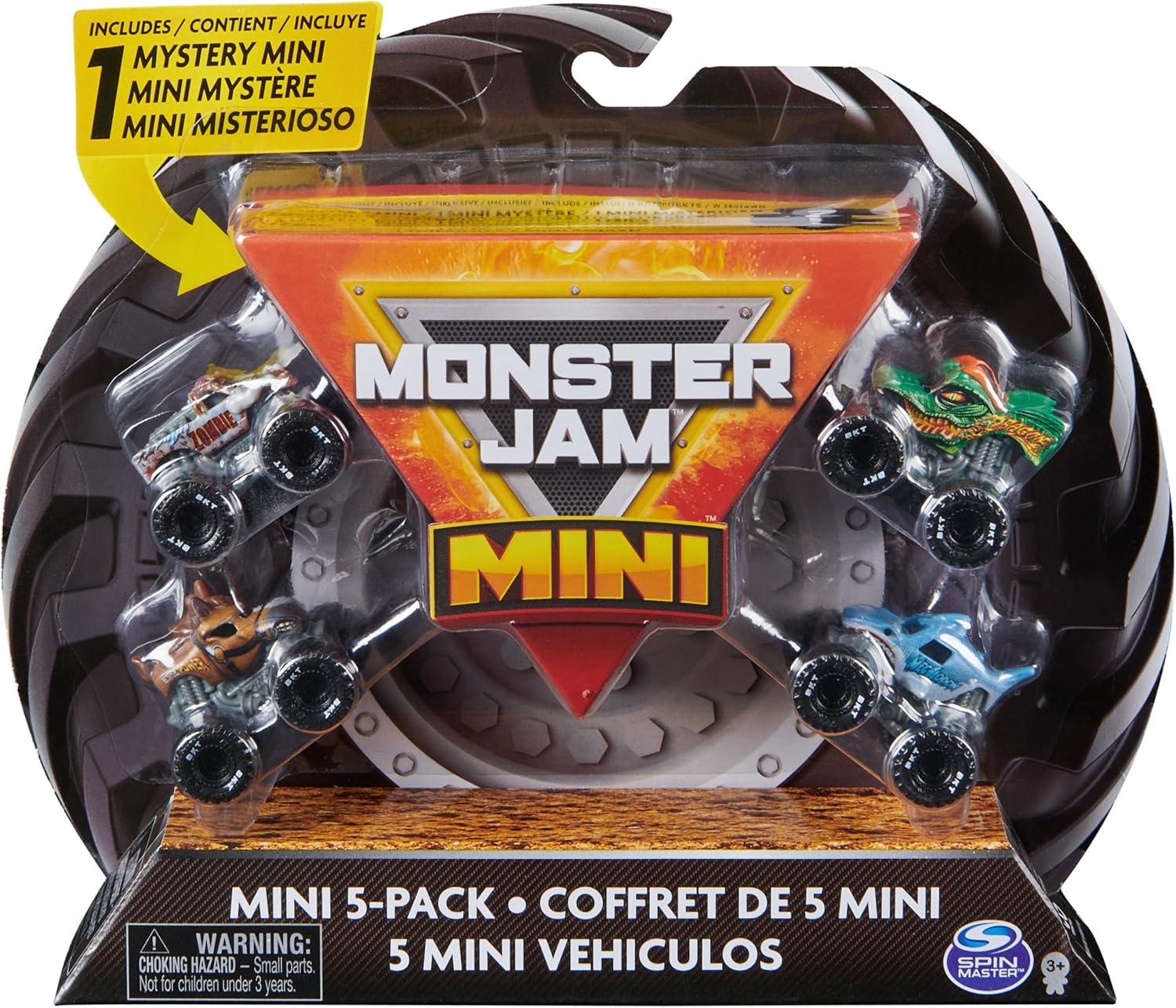 Monster Jam Mini 5-Pack with Mystery Monster Truck Collectible.