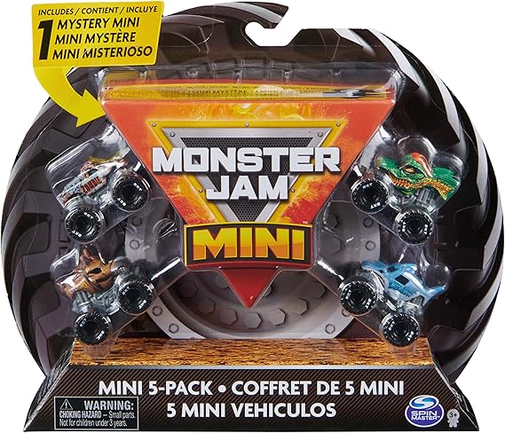 Amazon.com: Monster Jam, Official Mini 5-Pack with Mystery Collectible ...