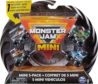 Amazon.com: Monster Jam, Official Mini 5-Pack with Mystery Collectible ...