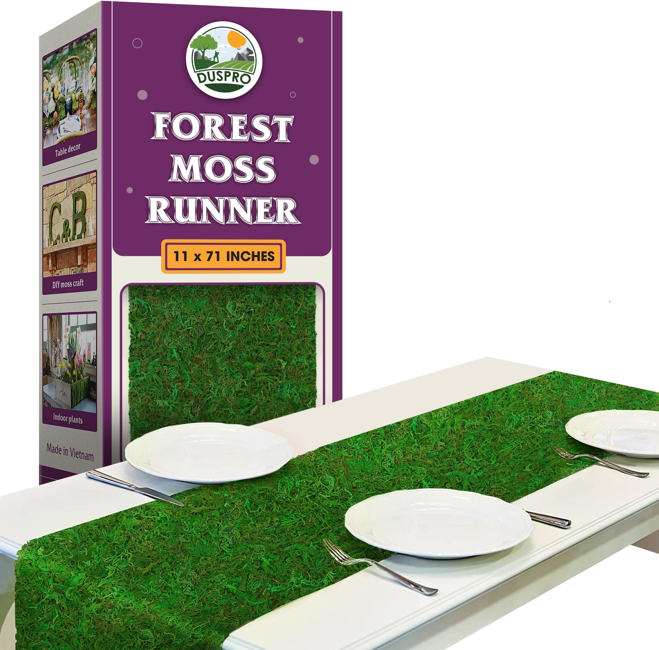 Amazon.com: Usmola Moss Table Runner, Moss Mat for Woodland Garden ...