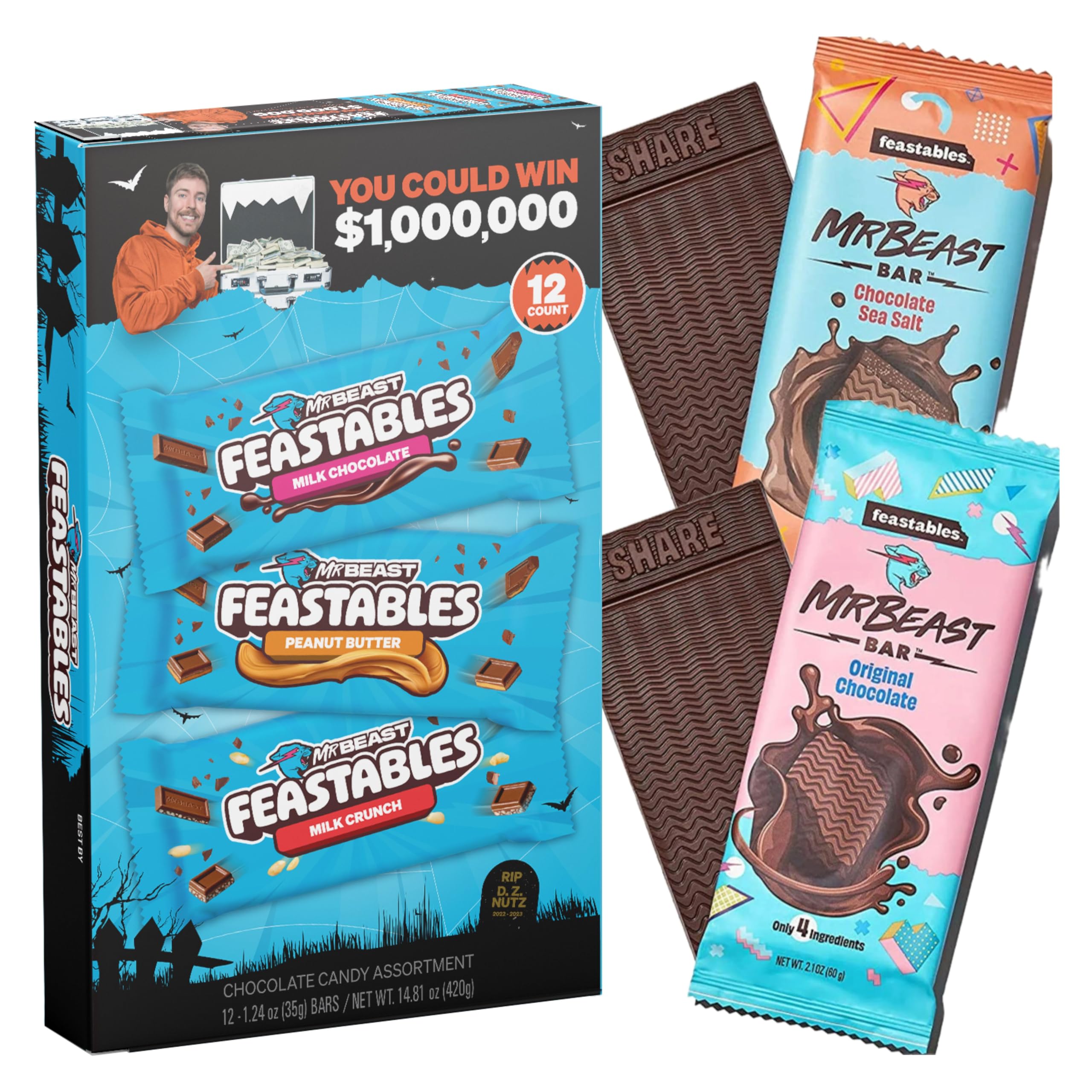 Buy Mr - Beast Halloween Assorted Candy Bar Box, Milk Chocolate, Crunch ...