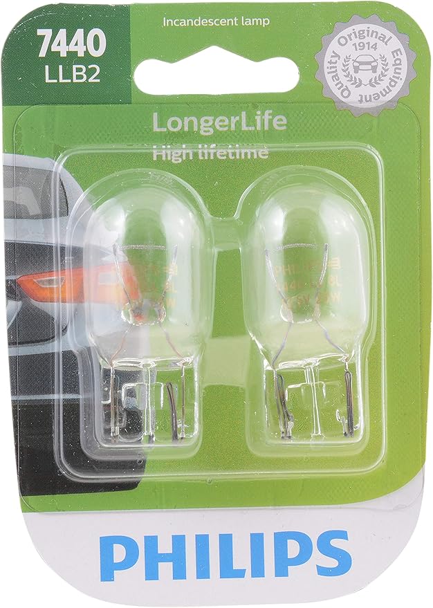 Philips 7440 LongerLife Miniature Bulb, 2 Pack, Headlight Bulbs ...