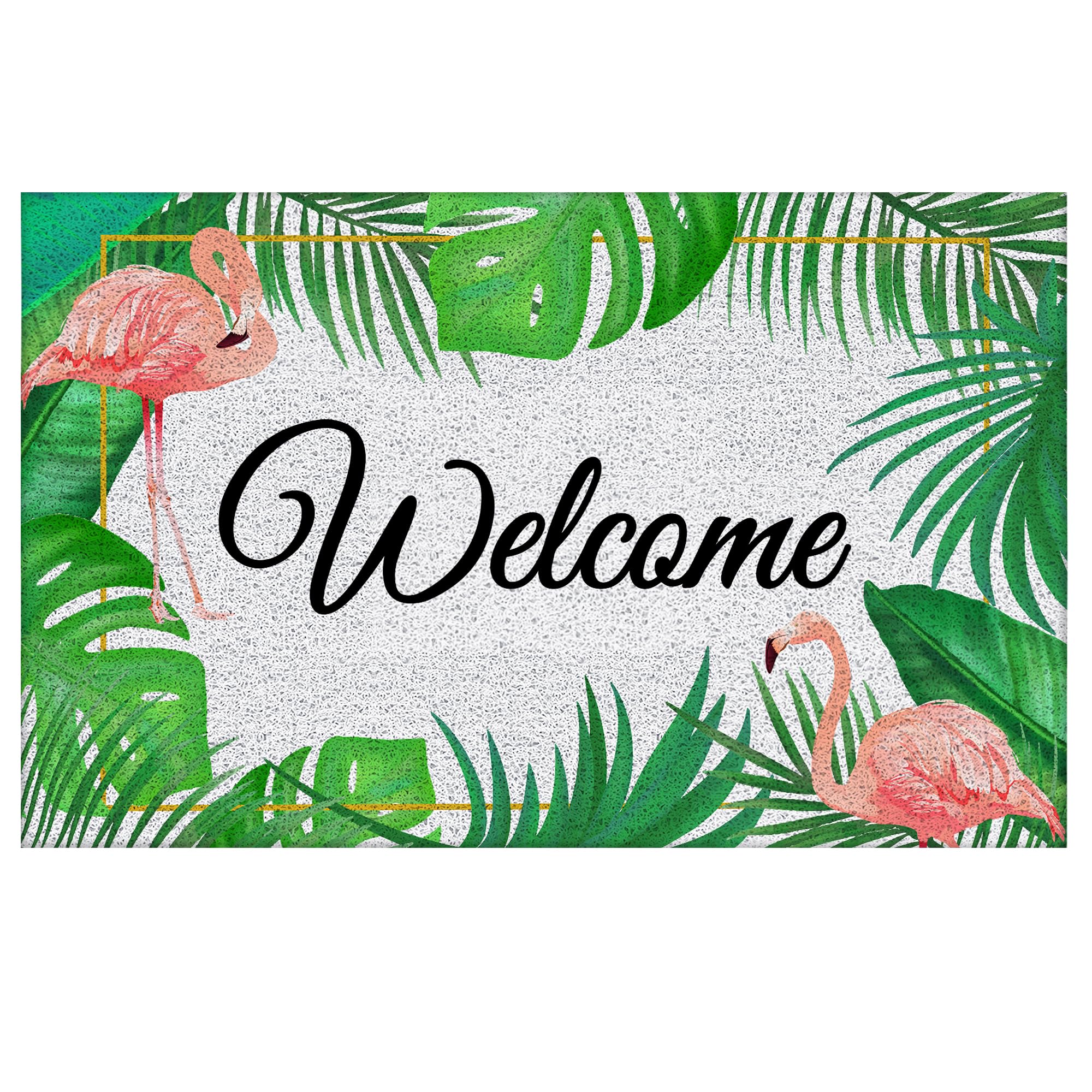 Amazon.com: Supwhd Tropical Flamingo Door Mat - Summer Front Door Mats ...