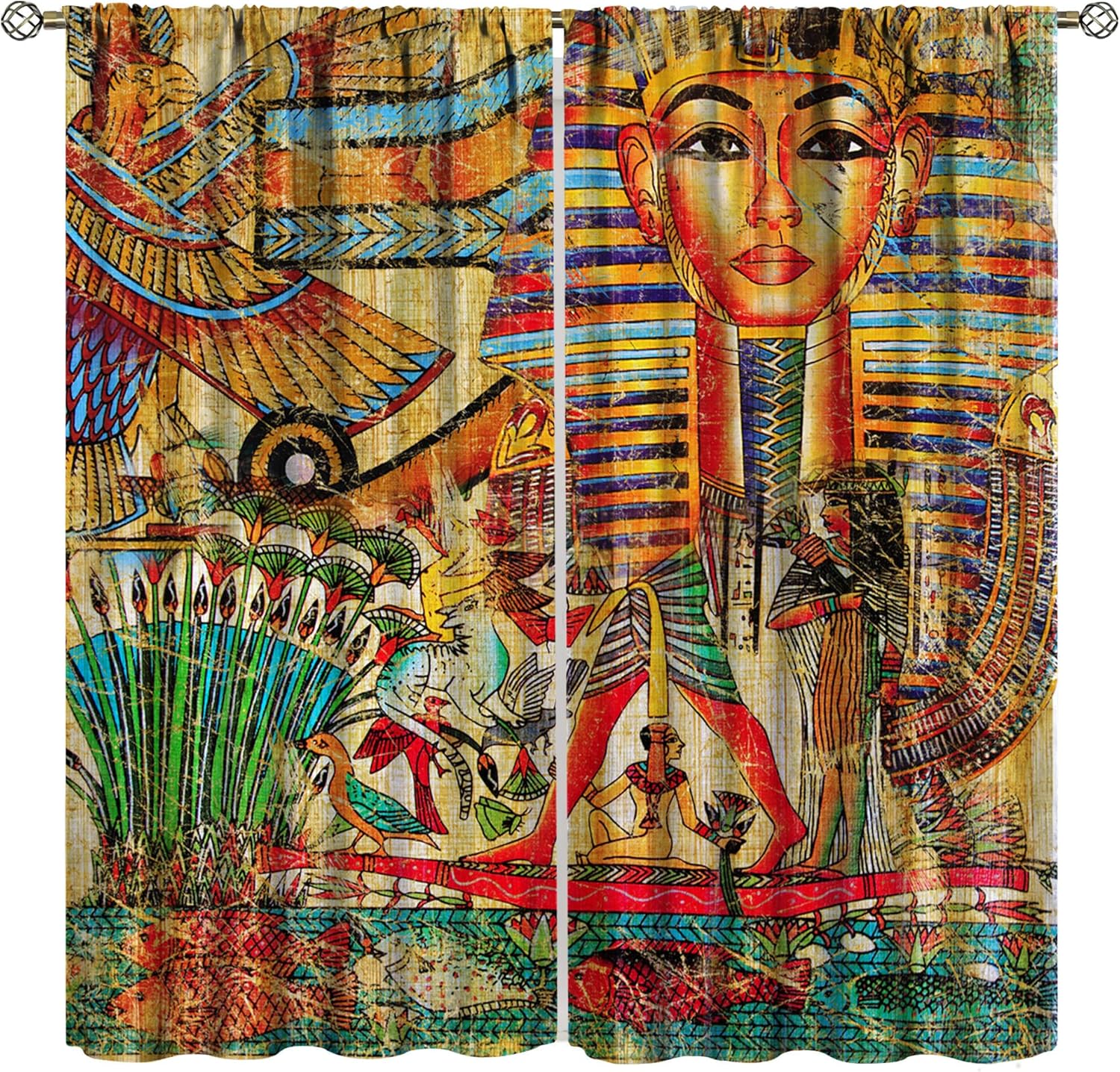Amazon.com: Ancient Egypt Curtains, Egyptian Style Blackout Window ...
