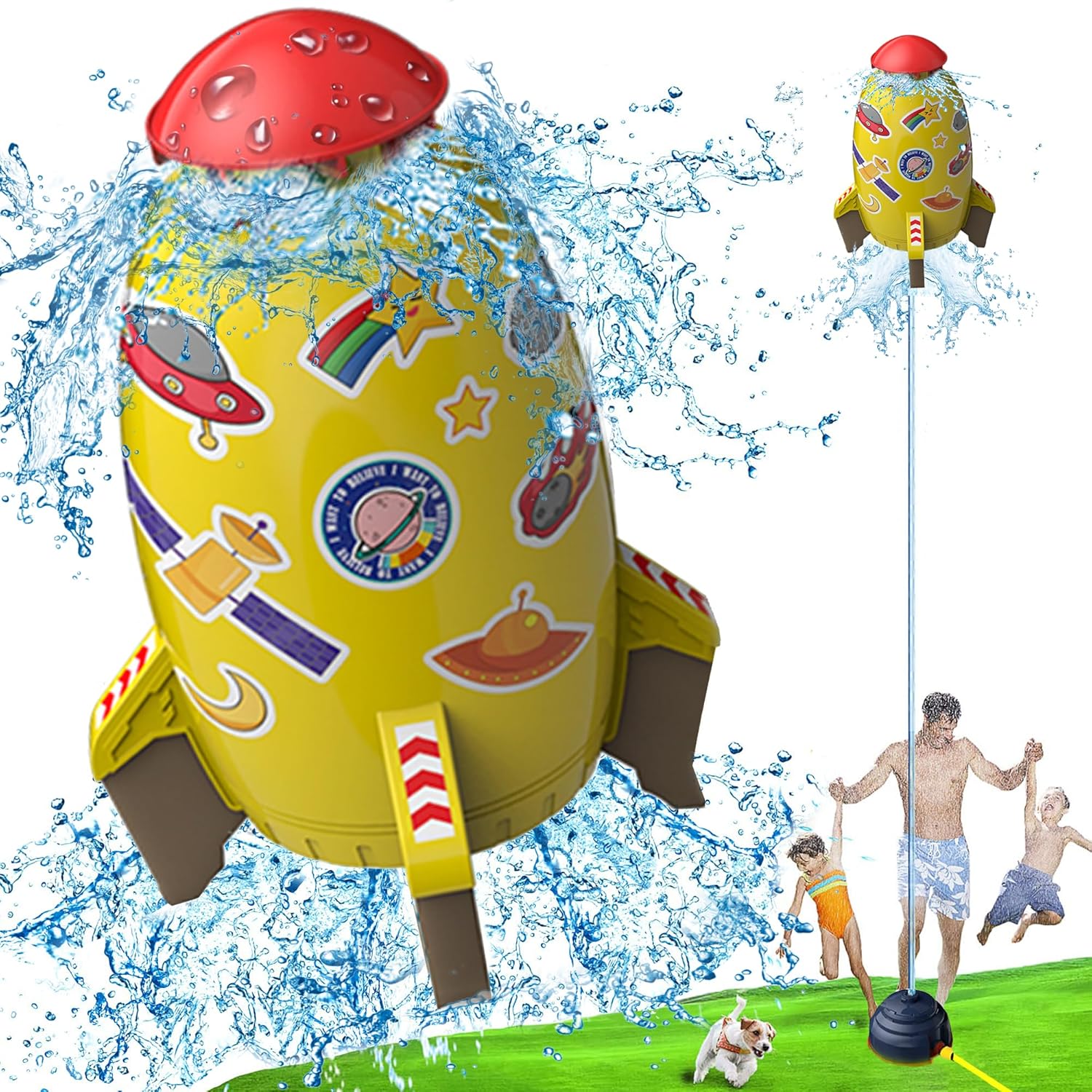 Outdoor Water Toys Rocket Sprinkler Launcher - Sprinkler for Kids ...
