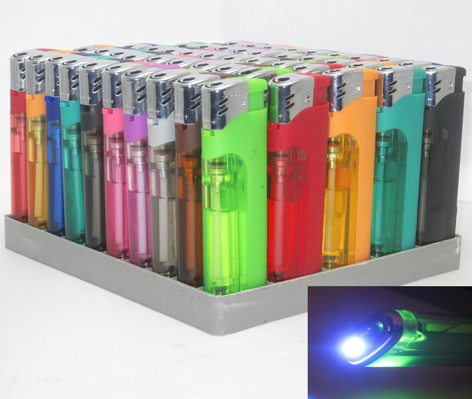Amazon.com: 50 Pack Multi Purpose Cigarette Lighter w/ White LED Slide ...