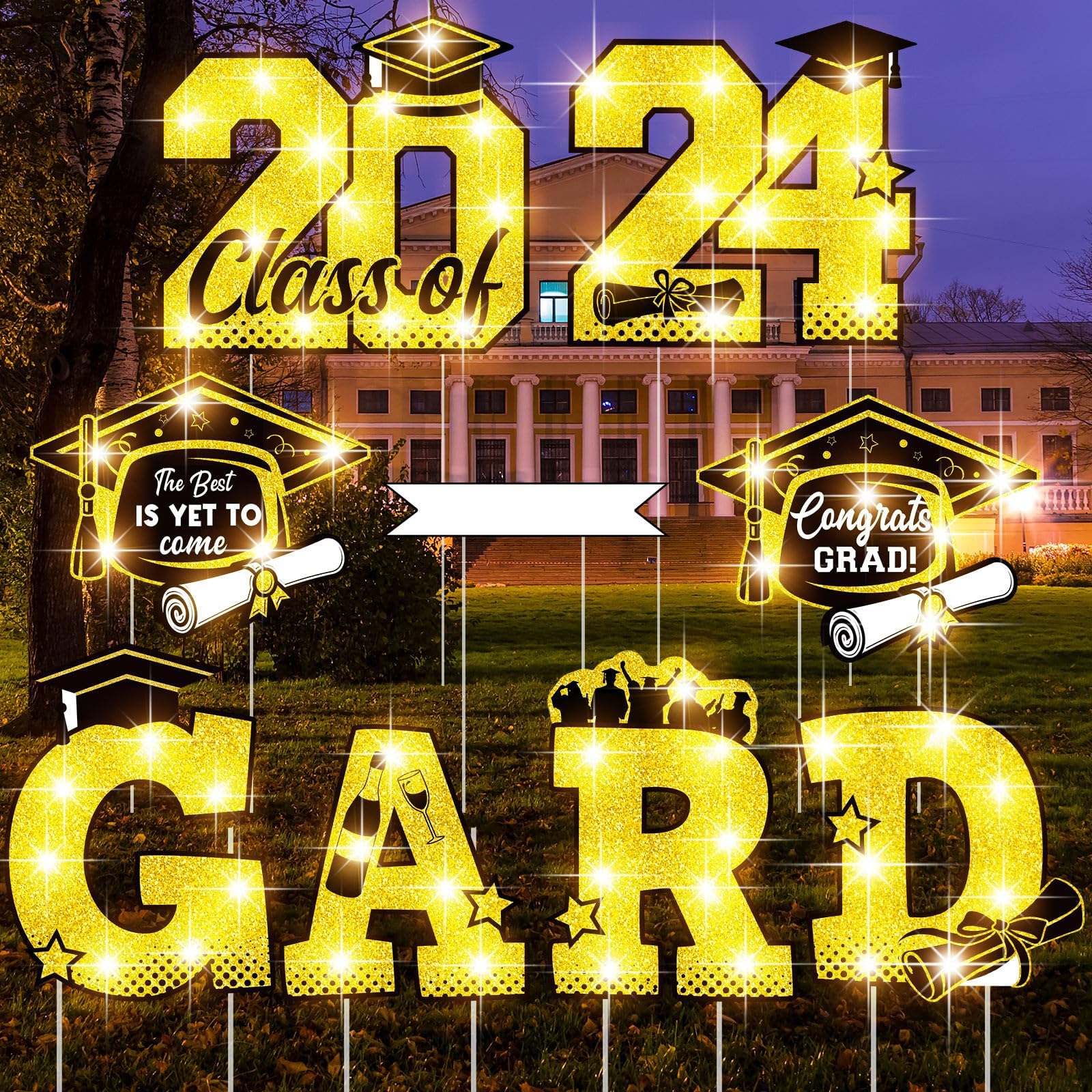Amazon.com: Kigeli Kindergarten Graduation Grad Yard Sign Class of 2024 ...