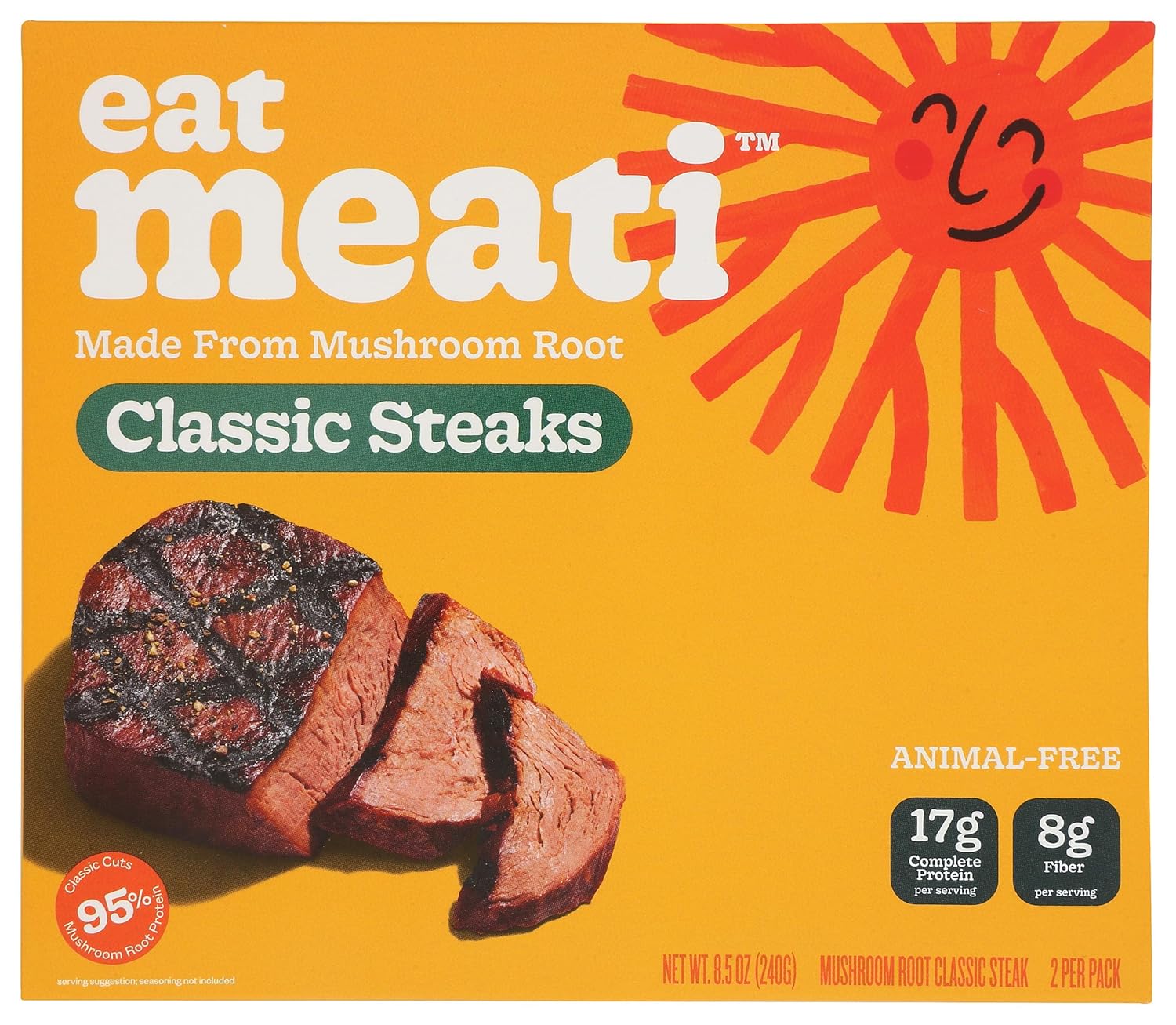 Amazon.com: Eat Meati Classic Steak Mushroom Root Protein, 8.5 OZ ...