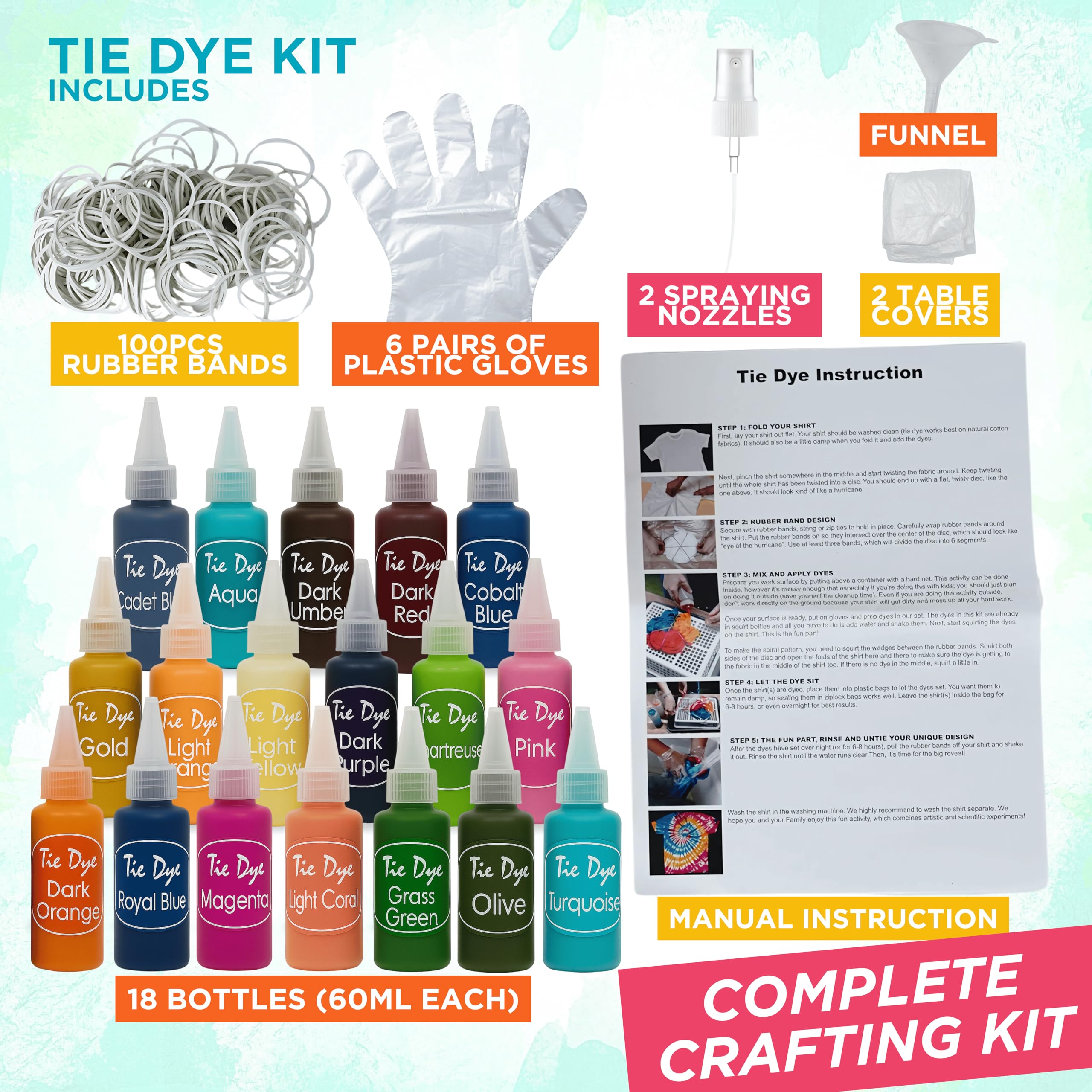 Snapklik.com : Tie Dye Kit For Kids & Adults - Complete DIY Tie Dye Set ...