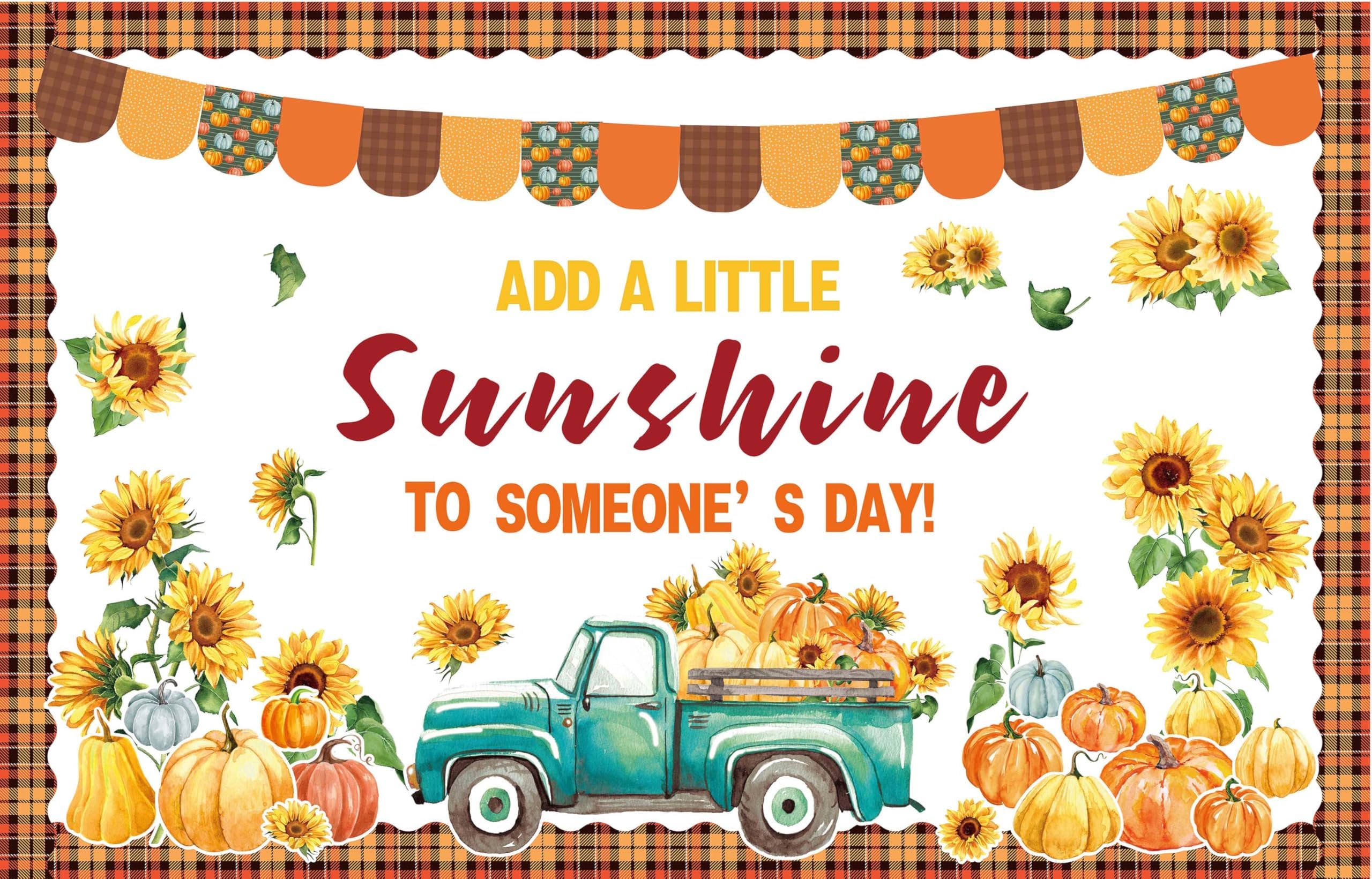 Amazon.com: HYIZOUYIO 114Pcs Autumn Pumpkin Sunflower Truck Paper ...