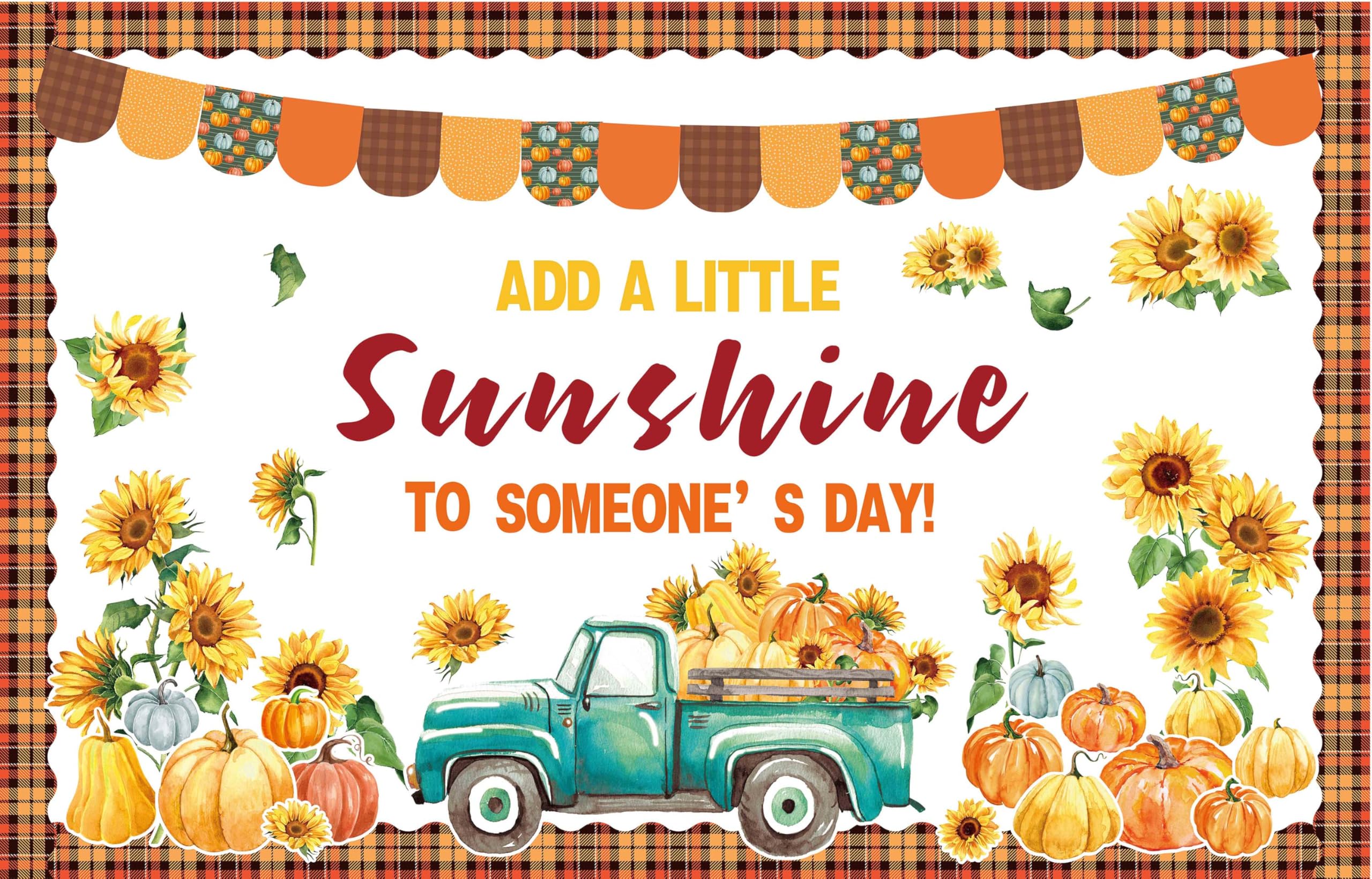 Amazon.com: HYIZOUYIO 114Pcs Autumn Pumpkin Sunflower Truck Paper ...