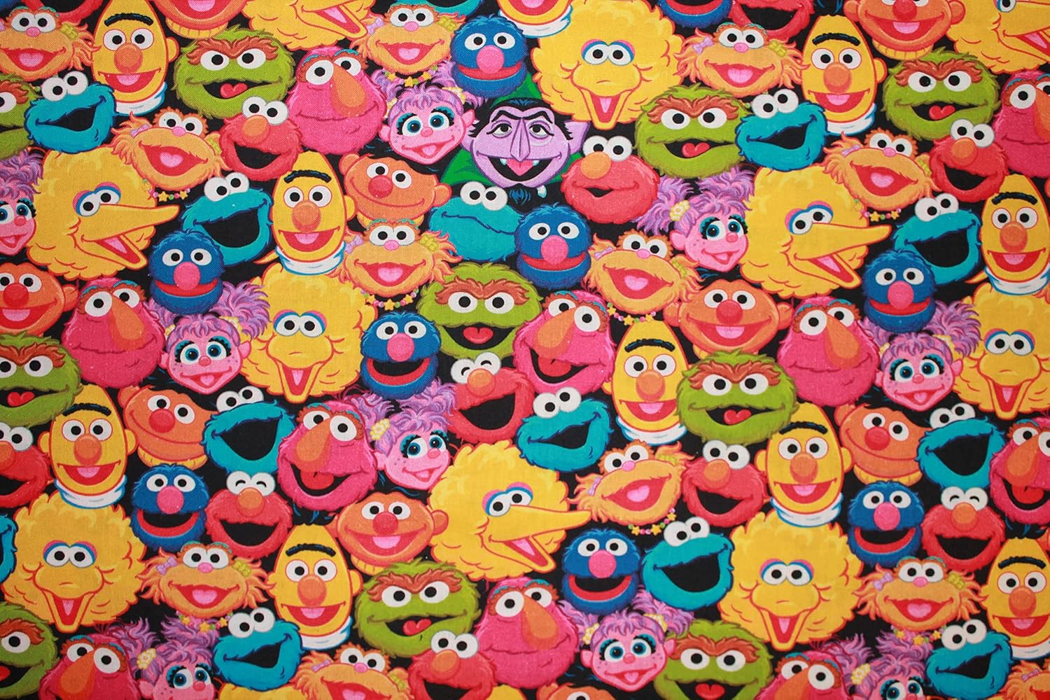 Sesame Street Packed Fabric Big Bird Elmo Grover Oscar Bert Ernie ...