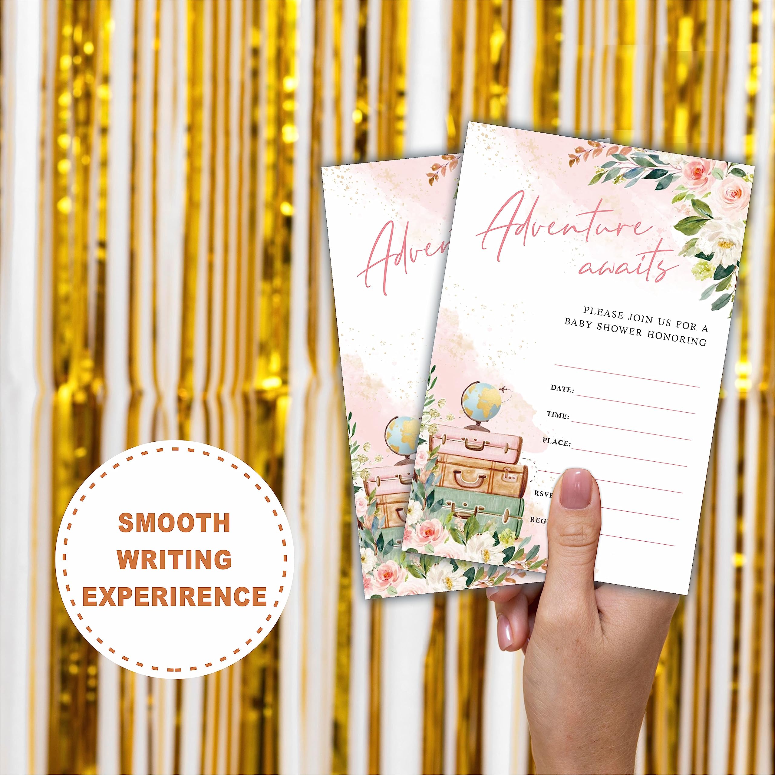 Baby Shower Invitations With Envelopes(Set of 25), Blush Floral ...