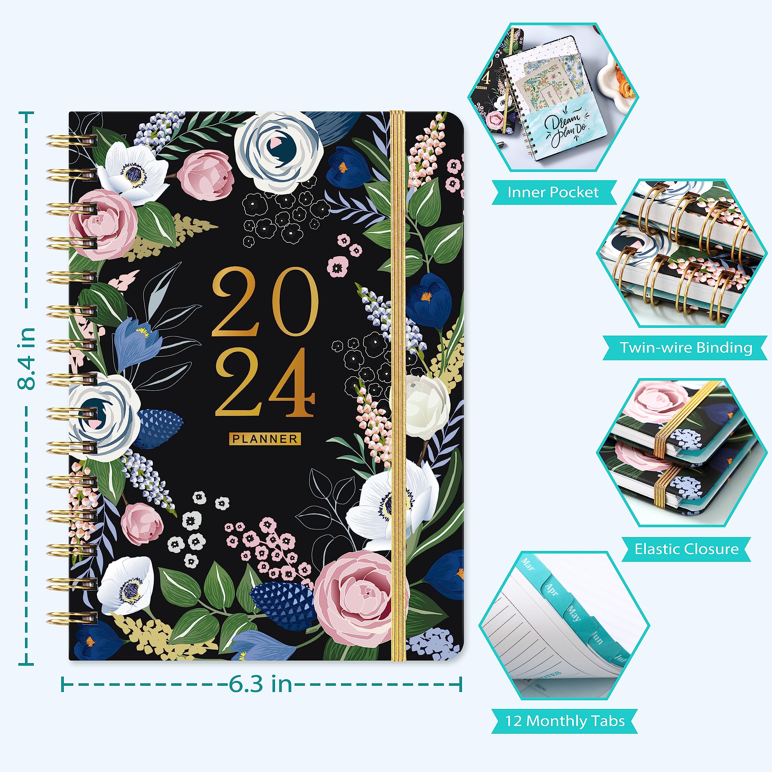Snapklik.com : 2024 Planner - Planner 2024, Jan 2024 - Dec 2024, 2024 ...