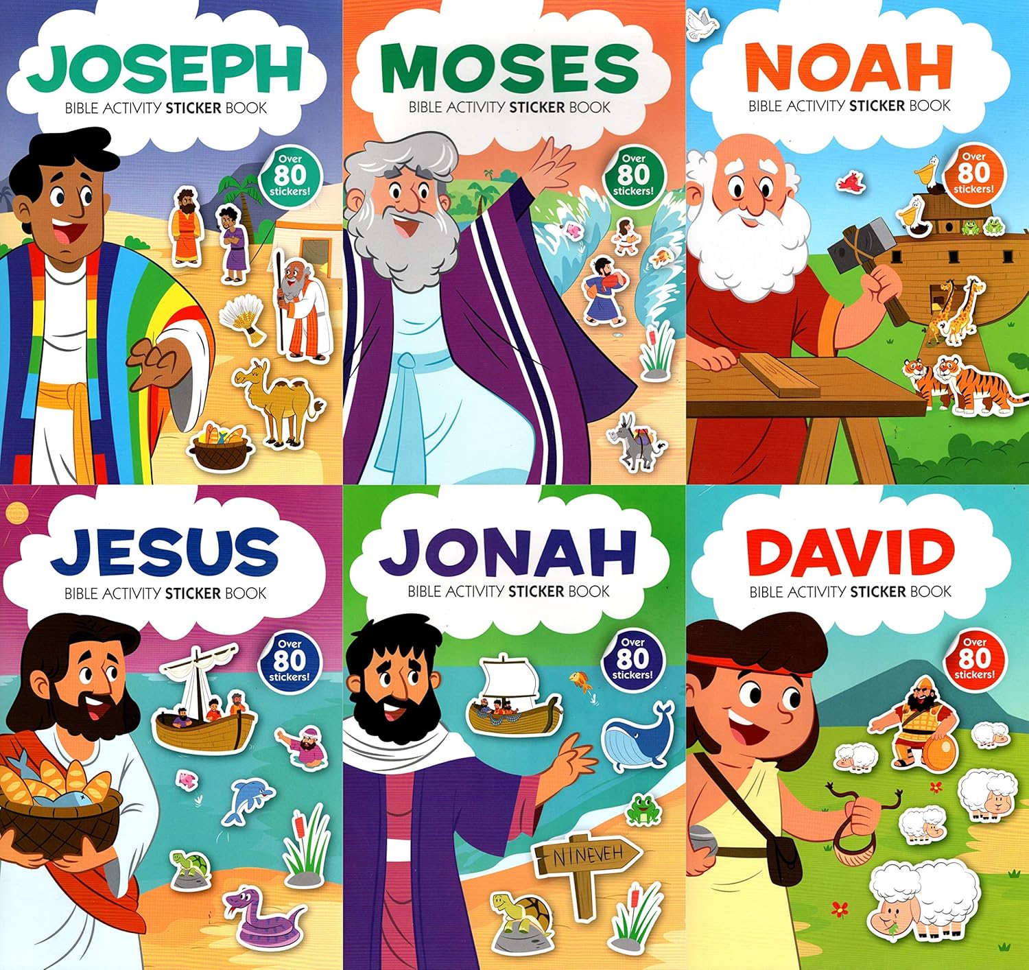 Amazon.com: Bible Activity Jonah, Noah, Moses, Joseph, Jesus, David ...