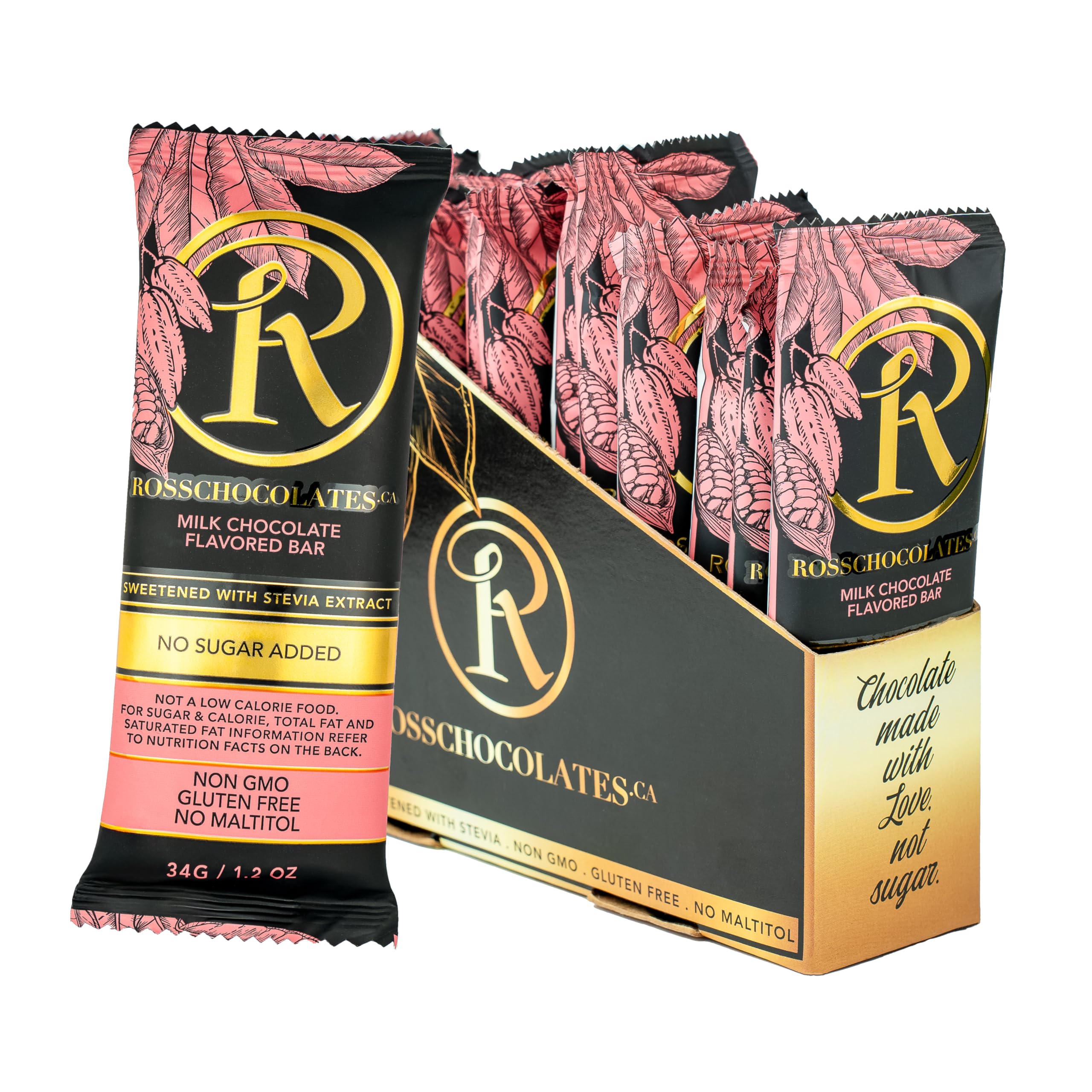 Ross Chocolates – Gourmet Chocolate Bars | Sweetened with Stevia ...