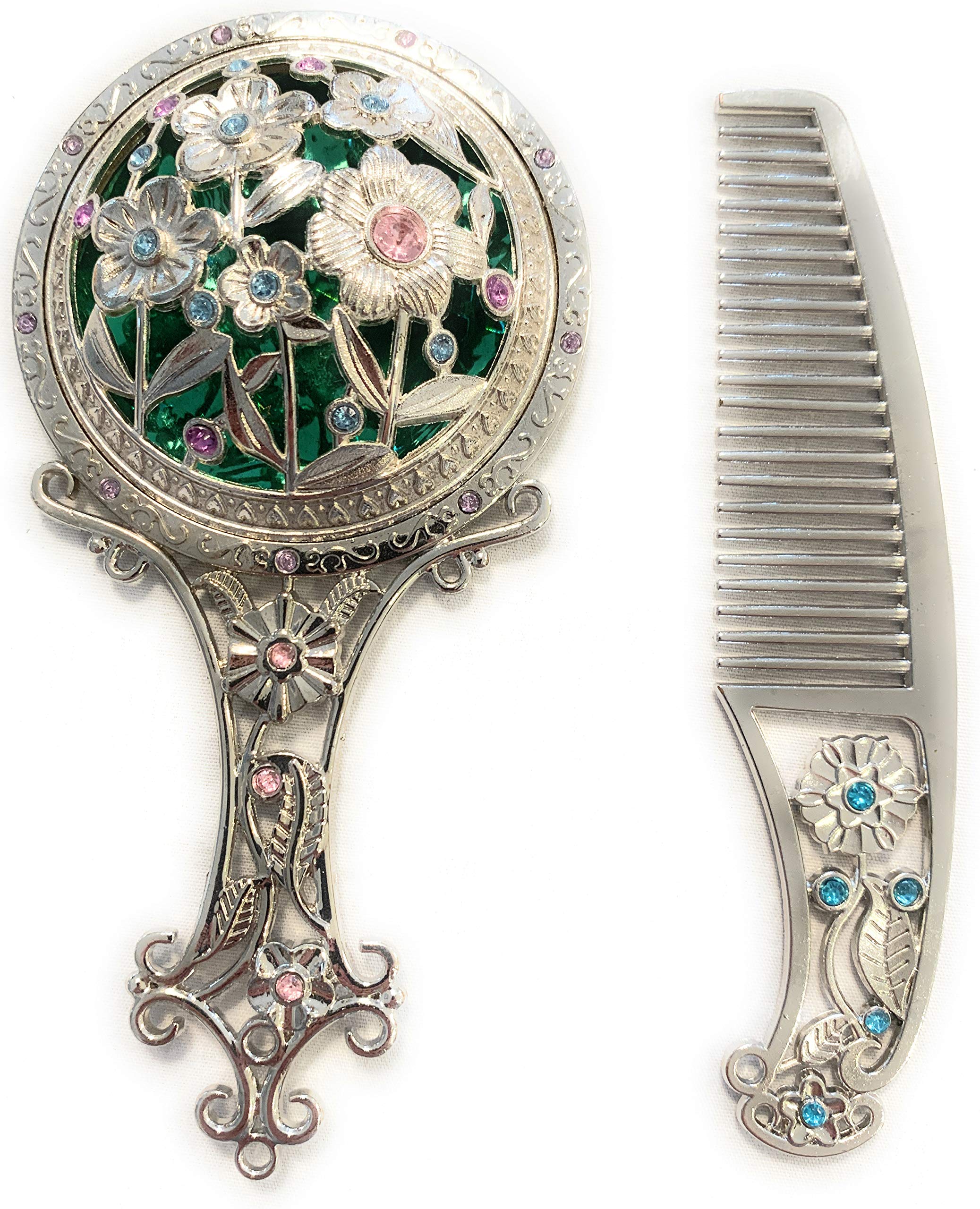 Buy Vintage Mirror Comb Set - Makeup Vanity Table Set Petite Vanity ...