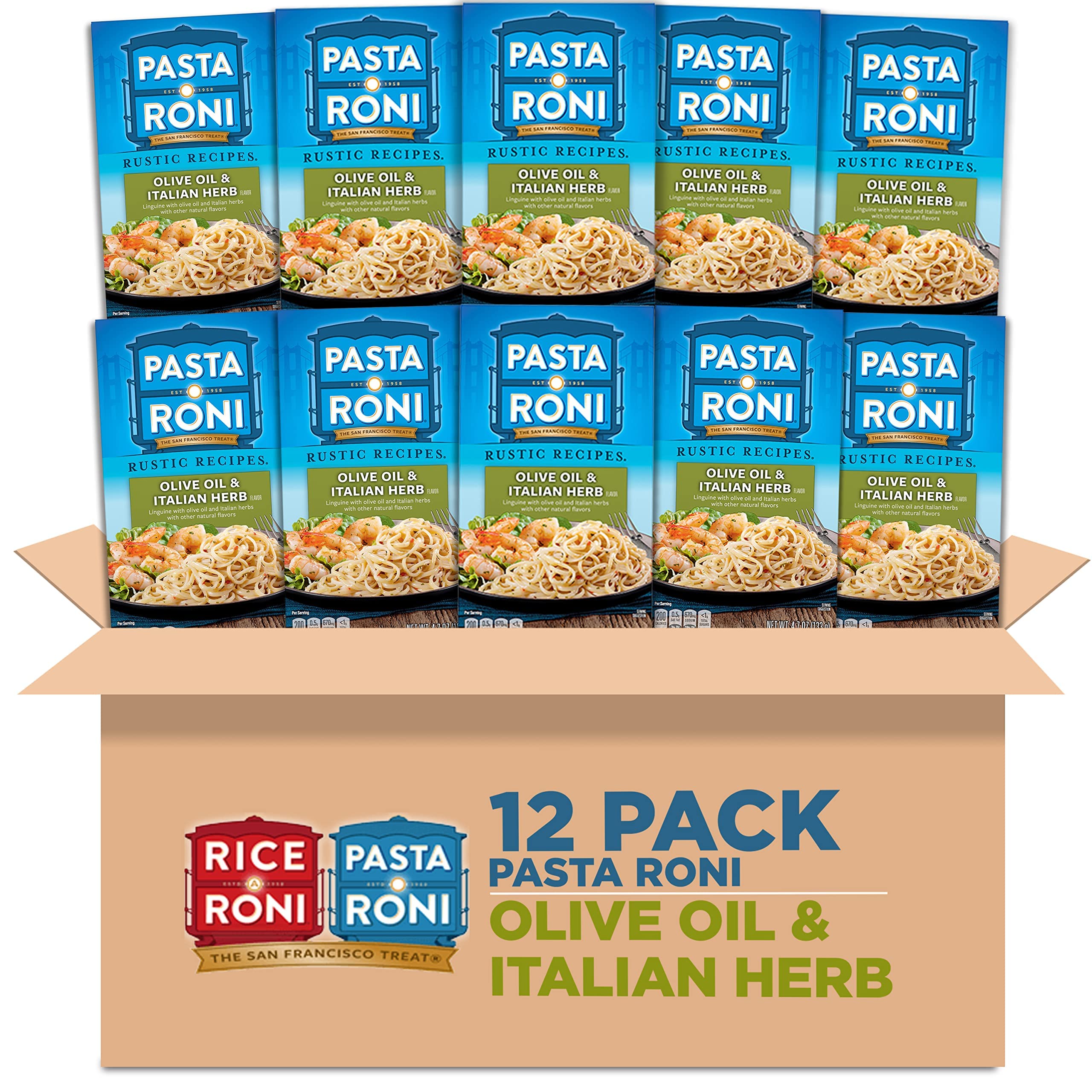 Amazon.com: Pasta Roni, Olive Oil & Italian Herb Linguine, 4.7oz Boxes ...