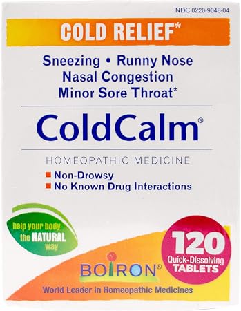 Amazon.com: Boiron ColdCalm Tablets for Relief of Common Cold Symptoms ...