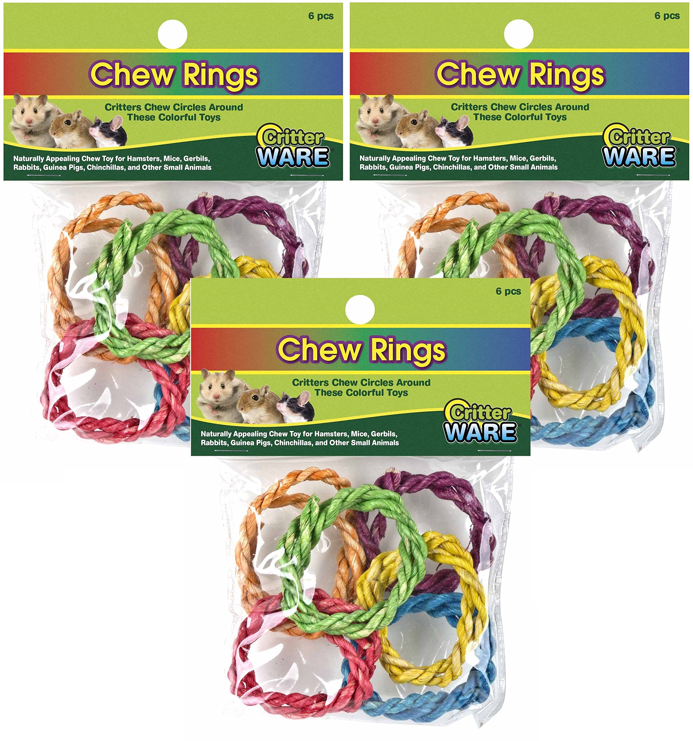 Amazon.com : Ware 18 Pack of Chew Rings, 3 6-Piece Packs, Small Animal ...