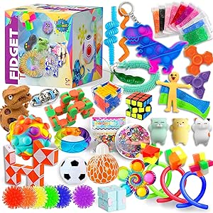 Amazon.com: (51 Pcs) Fidget Toys Pack, Popits Fidgets Set for Classroom Rewards, Sensory Toys ...