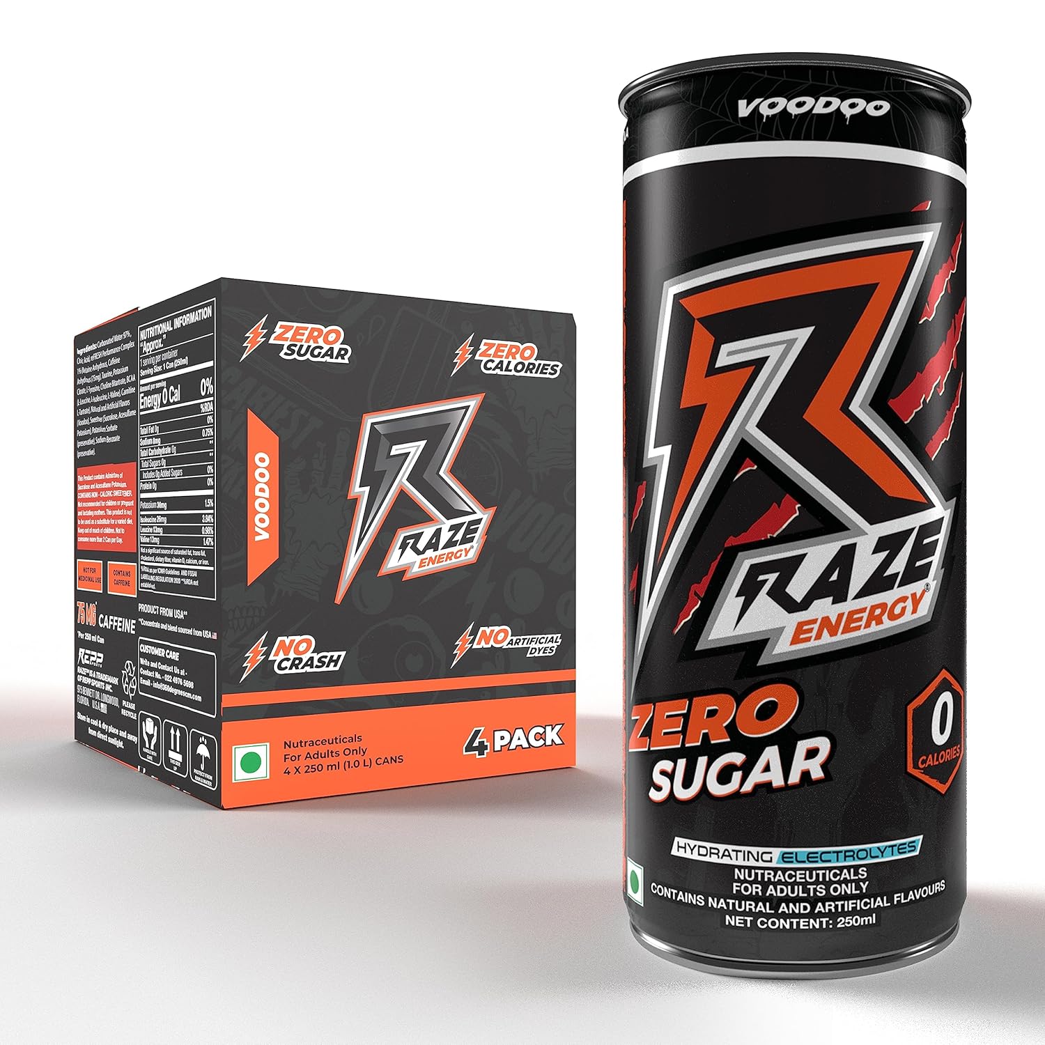 RAZE Functional Energy Drink, 75mg Caffeine, Zero Calories, Performance ...