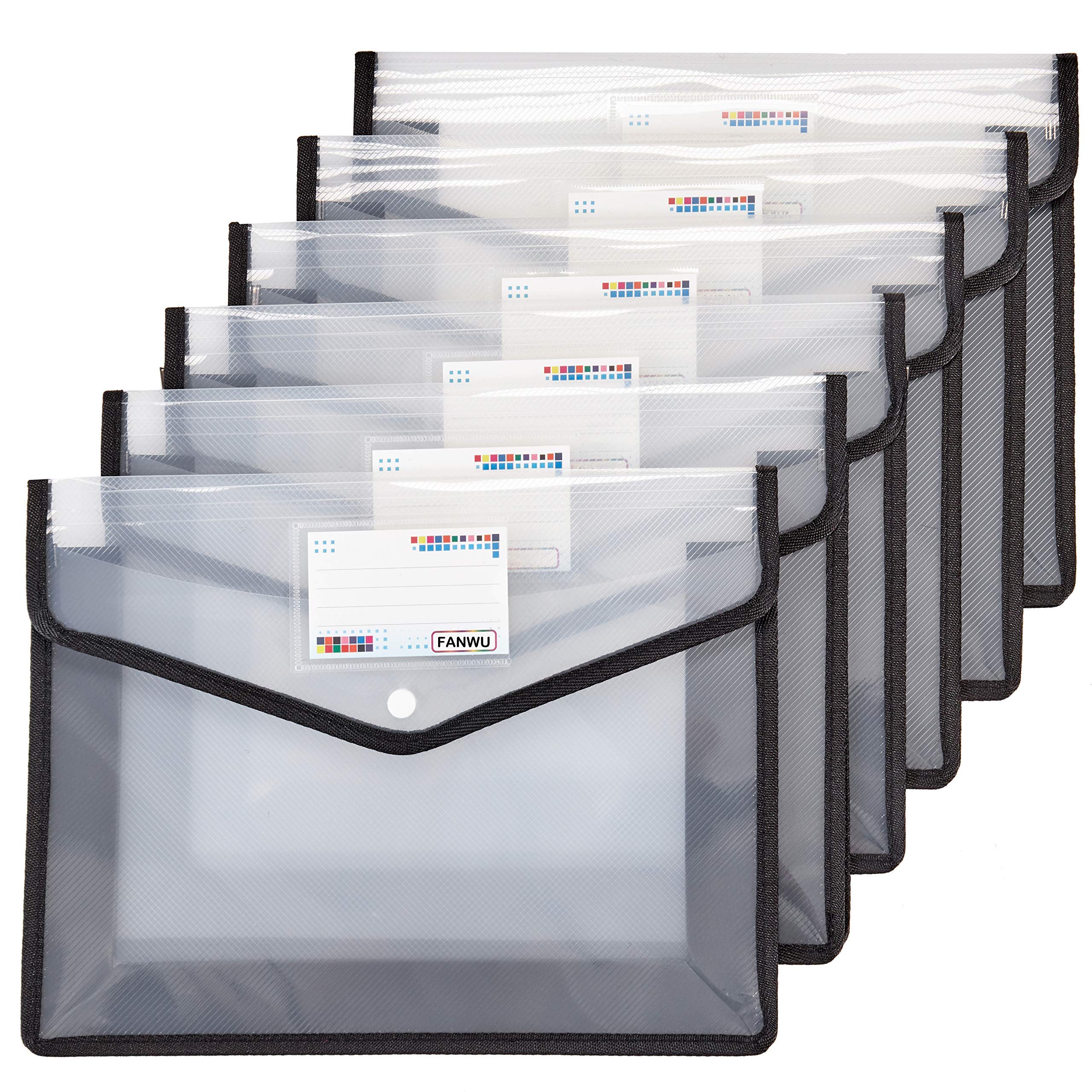 Snapklik.com : FANWU 6 Pack Plastic File Wallet Document Organizer