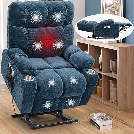 Amazon.com: Plococo Lay Flat Power Lift Recliner Chair with Hidden Cup ...