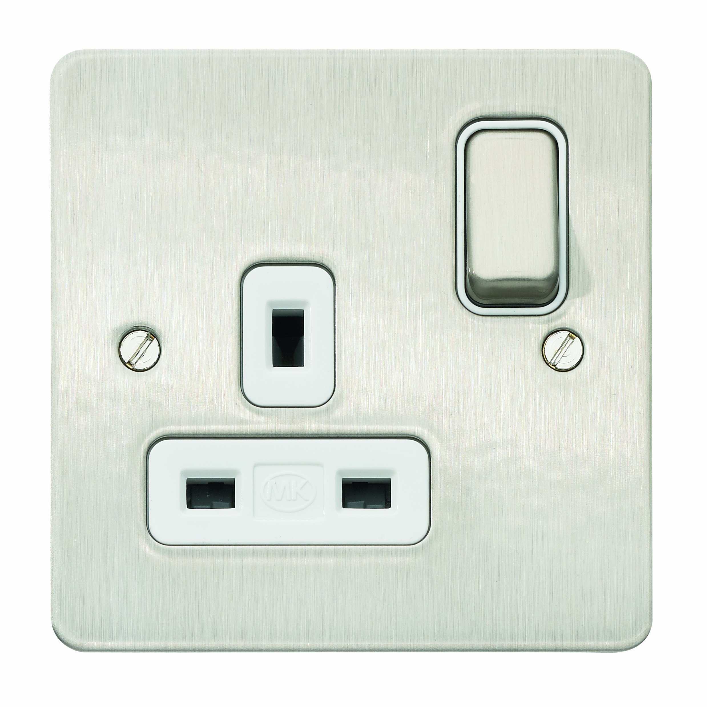 Buy MK Edge K14357LBSW Single Dual Earth Switch Socket with Double Pole ...