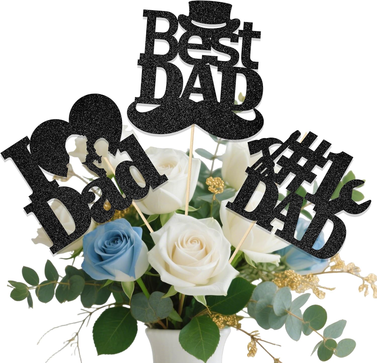 Amazon.com: 12Pcs Happy Father's Day Centerpiece Sticks, Best Dad Ever ...