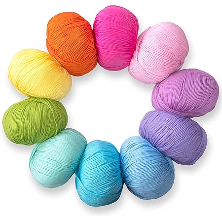 Amazon.com: Studio Sam Pure Cotton Yarn Set for Knitting and Crochet ...