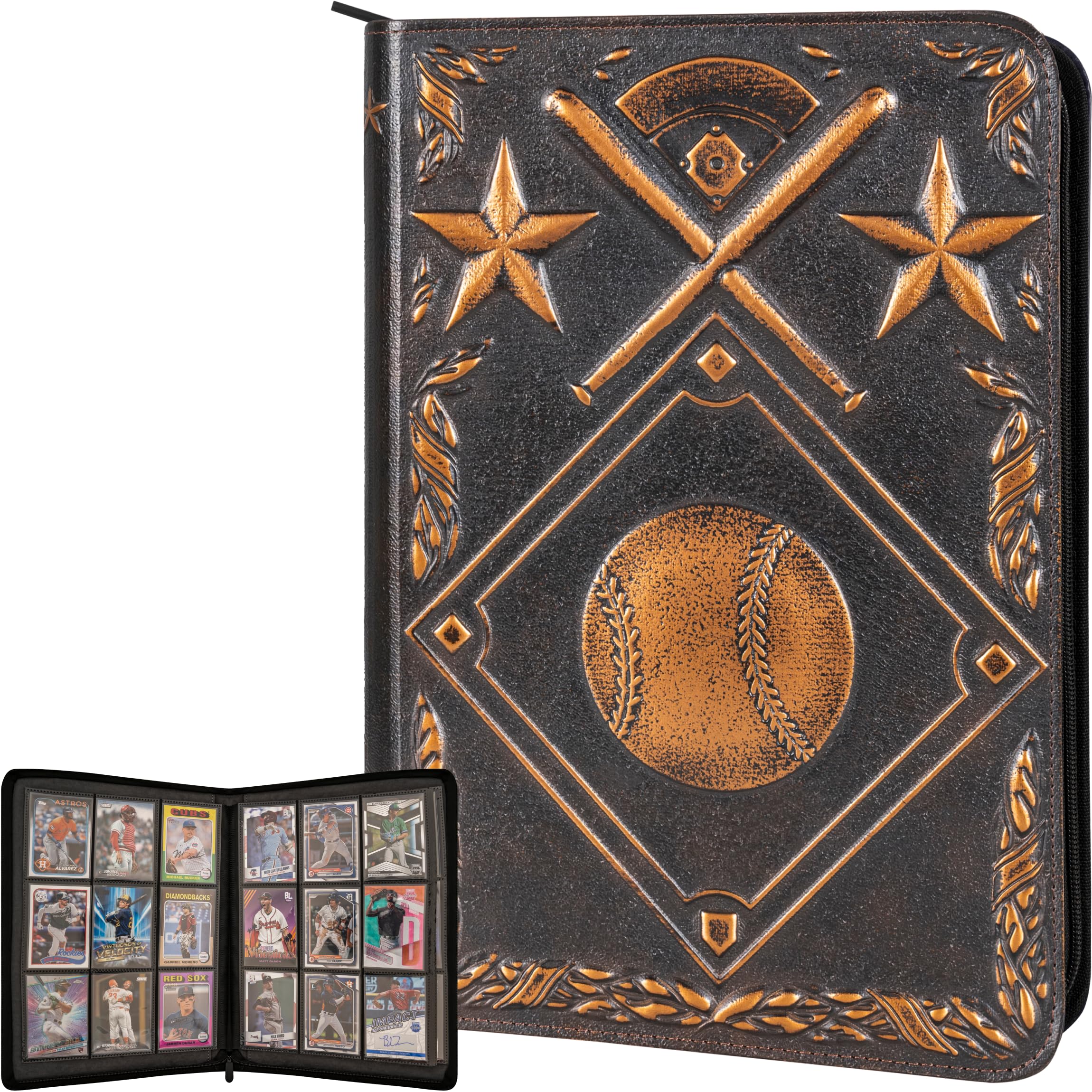 Amazon.com: Baseball Card Binder - Stunning 3D Raised & Hand ...