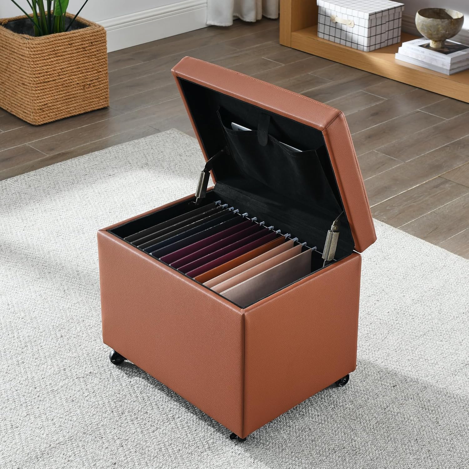 Amazon.com: TEFUNE Multifunctional Square PU Storage Ottoman Footstool ...