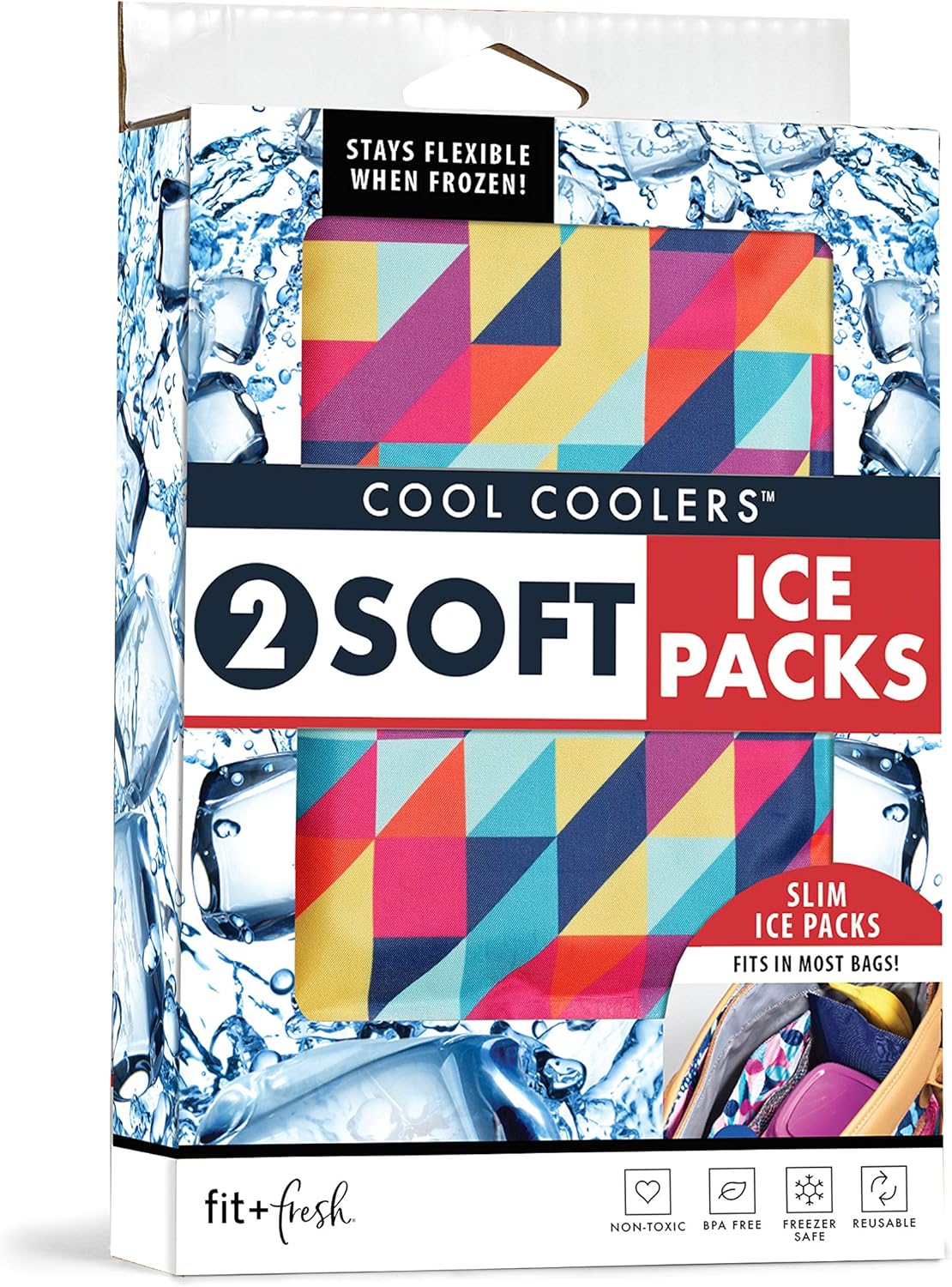 Amazon.com: Cool Coolers by Fit & Fresh 2 Pack Soft Ice, Flexible ...