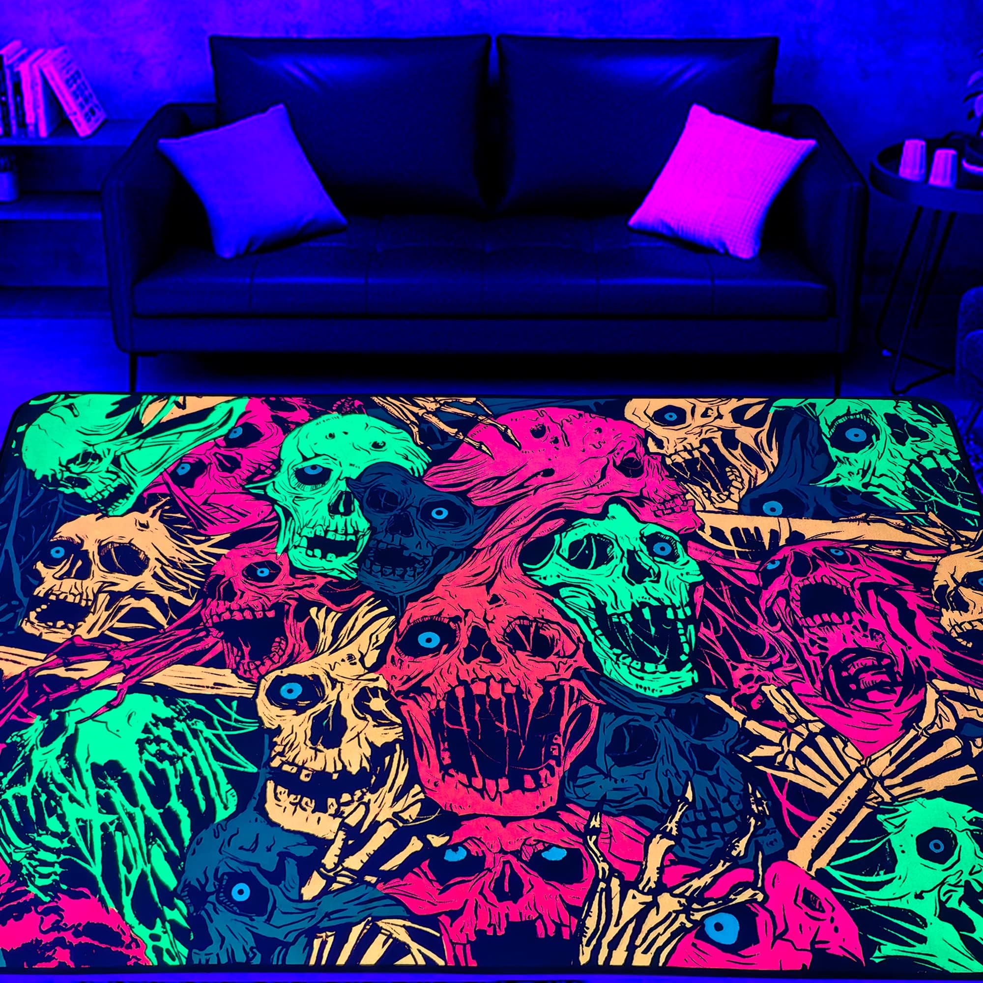 Amazon.com: EISKBC Neon Tree of Life Area Rug, Large Blacklight UV ...