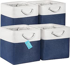 Amazon.com: OrganiHaus 12x12 Cube Storage Bins Set of 4 | Fabric Cube ...
