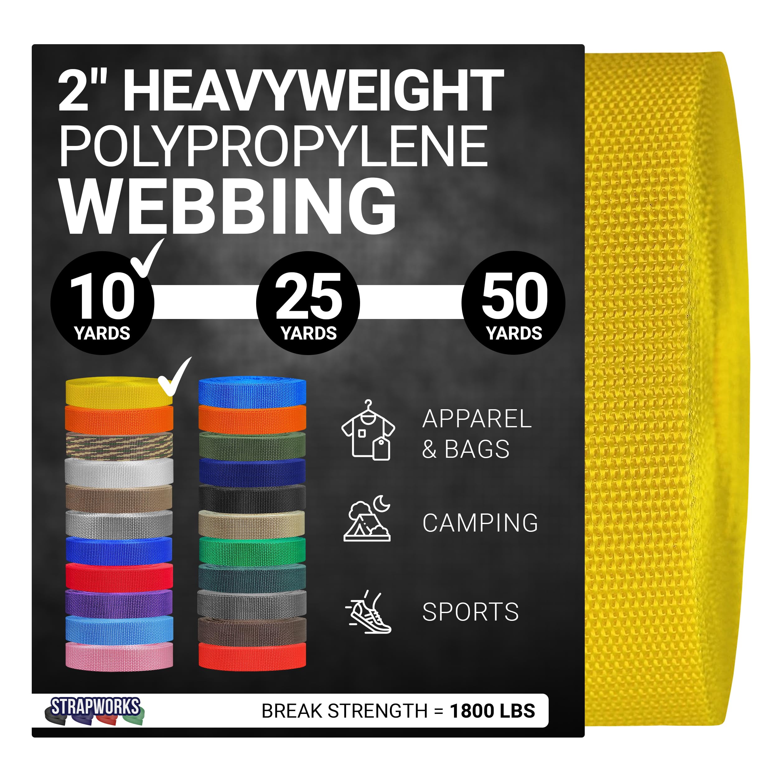 Snapklik.com : Strapworks Heavyweight Polypropylene Webbing - Heavy ...