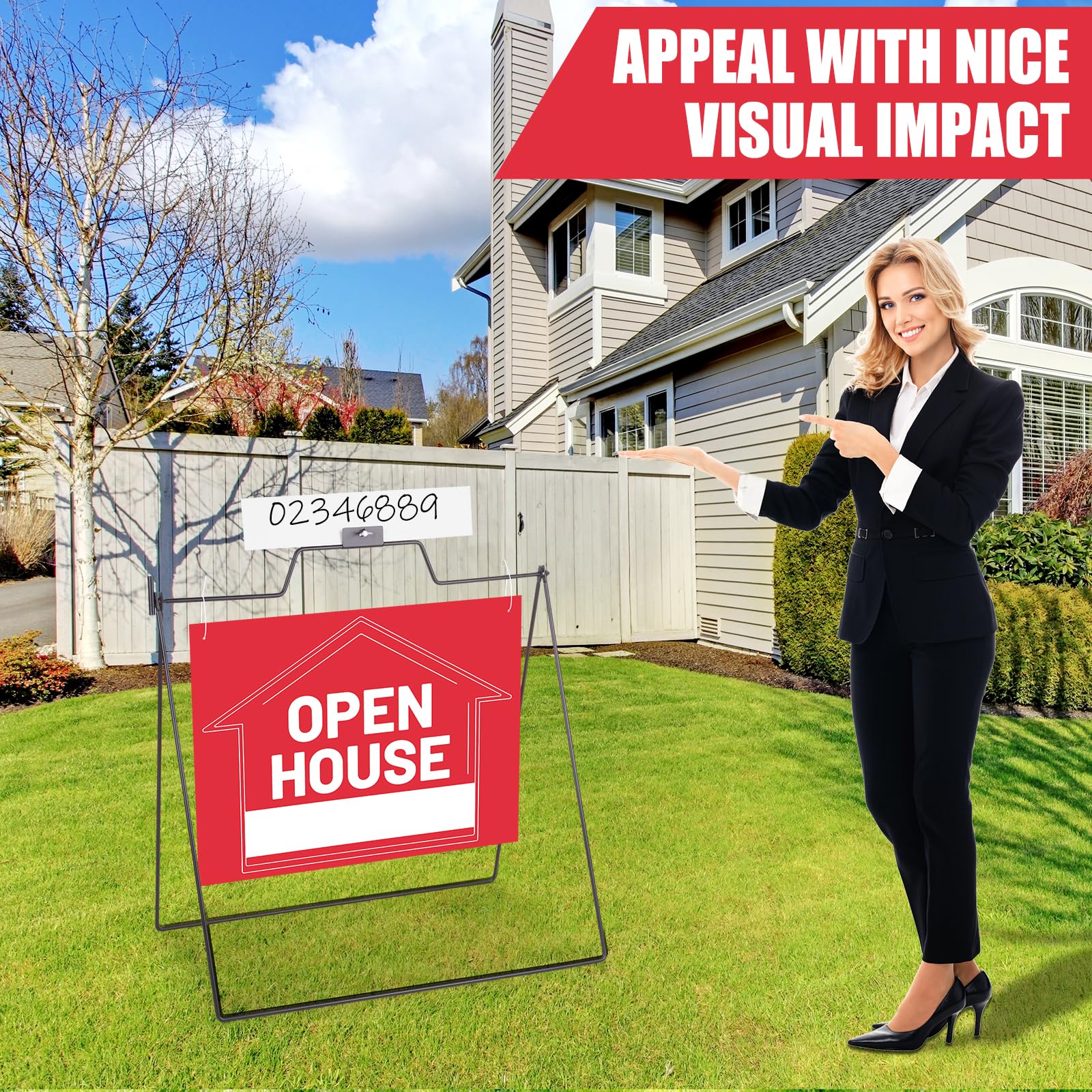 Tandefio 10 Pcs Open House Signs Set 5 Pcs 30'' x 28''A Shape Frame ...