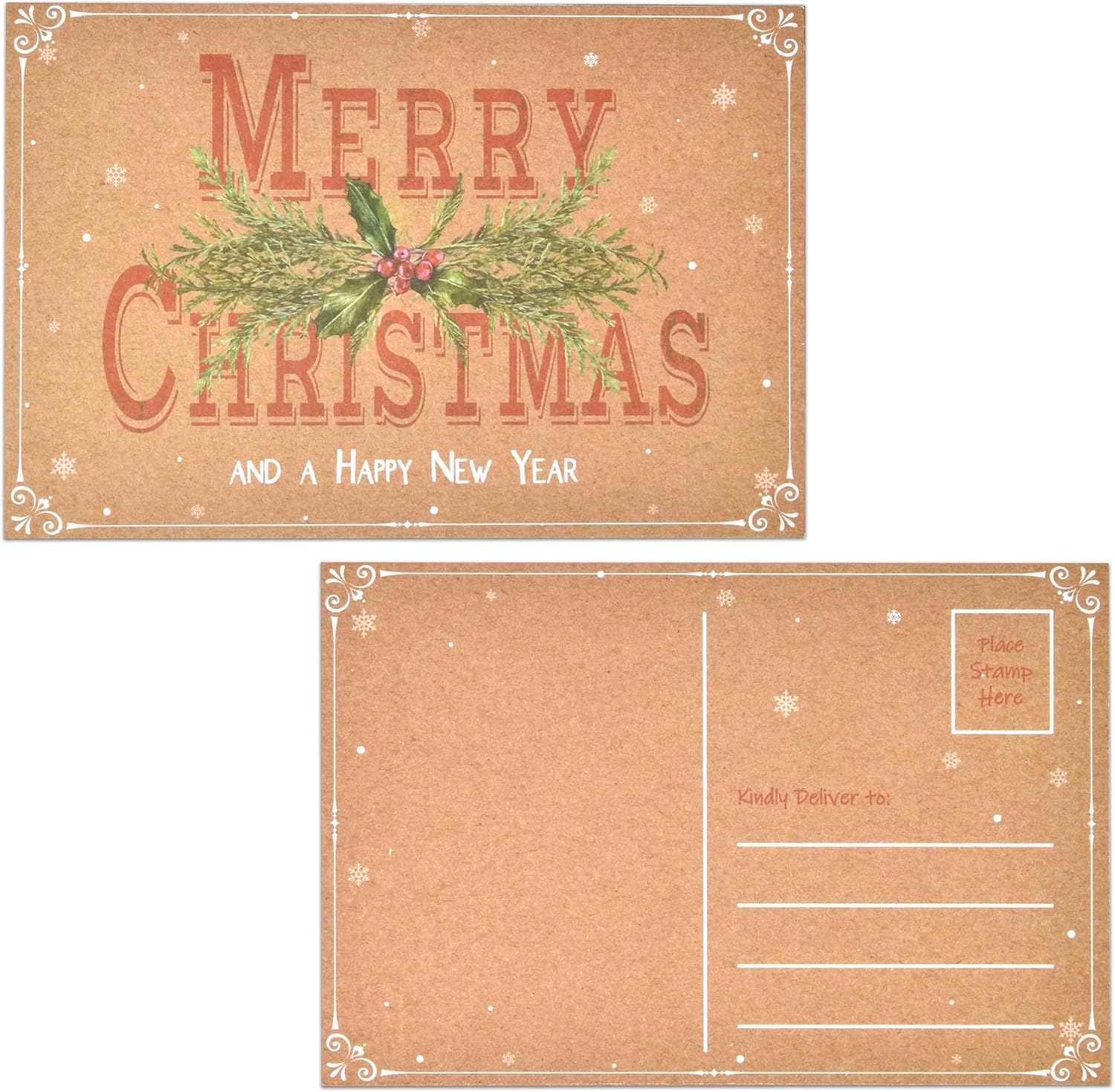 Amazon.com : Gift Boutique 60 Merry Christmas Postcards Greeting 4" x 6 ...