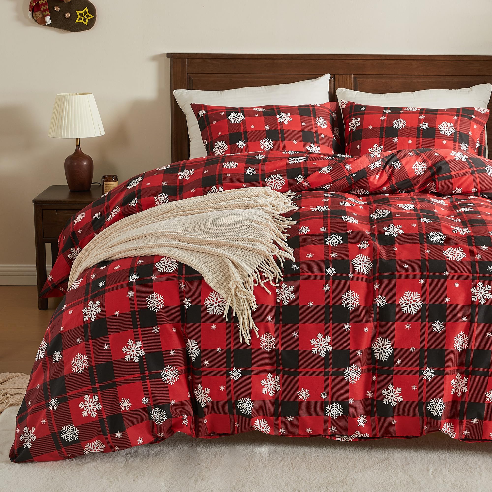 Amazon.com: JELLYMONI Christmas Duvet Cover King, Christmas Cotton ...